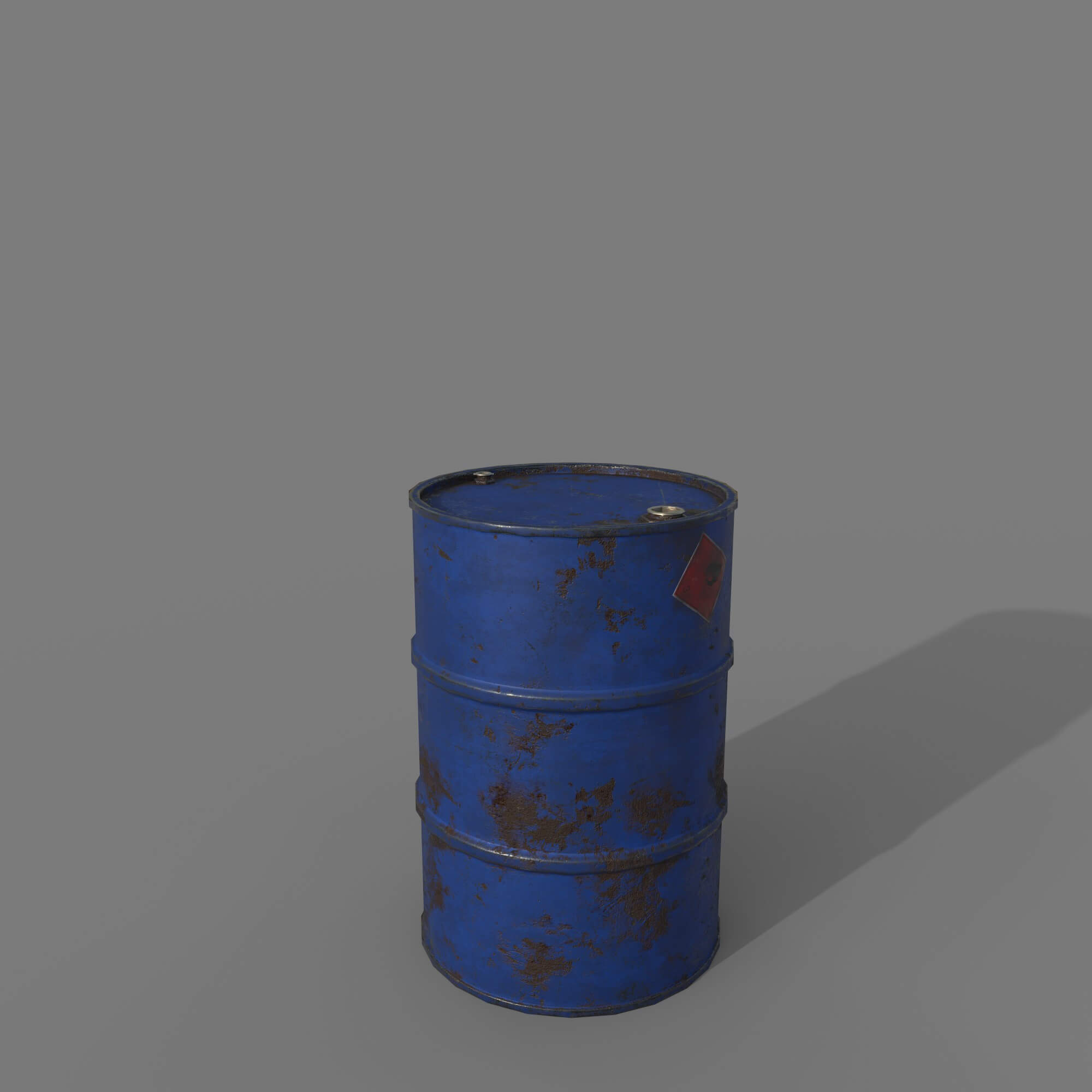 Barrel Blue Rusty - 3D Model by Simple3D