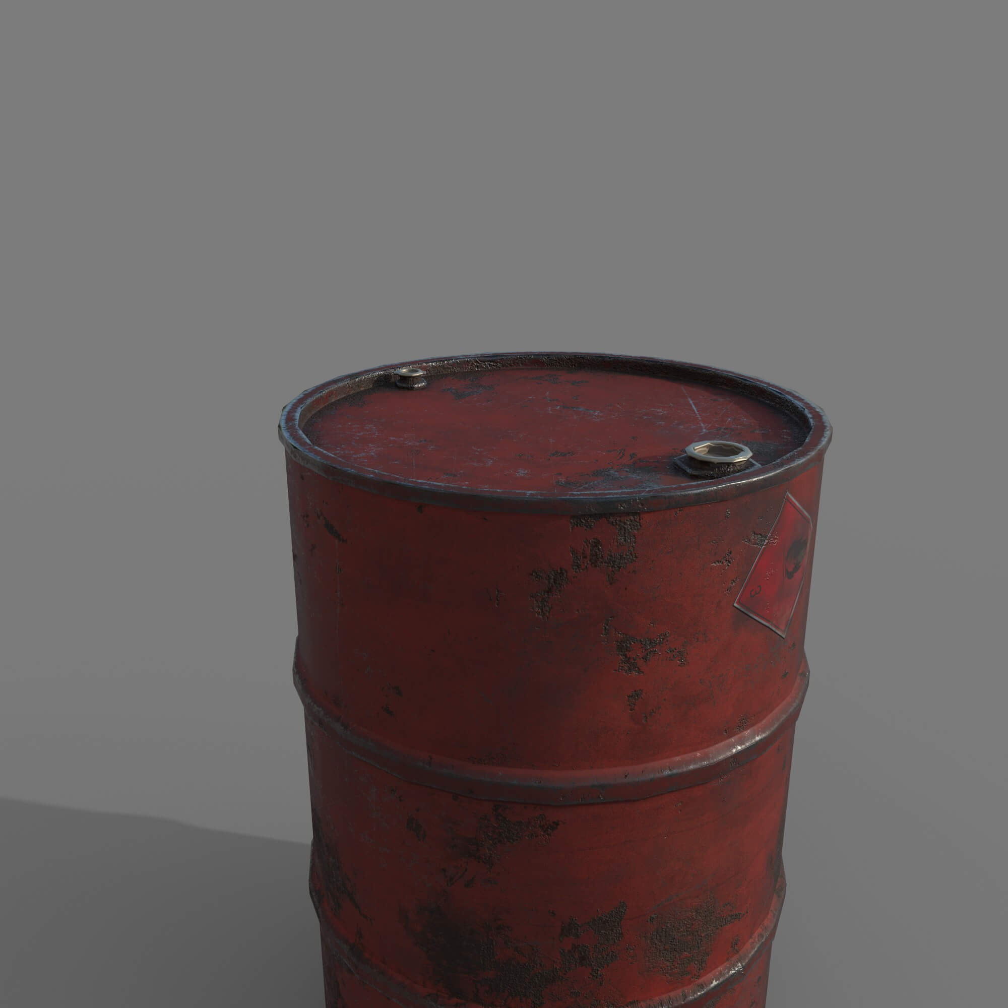 Barrel Red Rusty - 3D Model by Simple3D