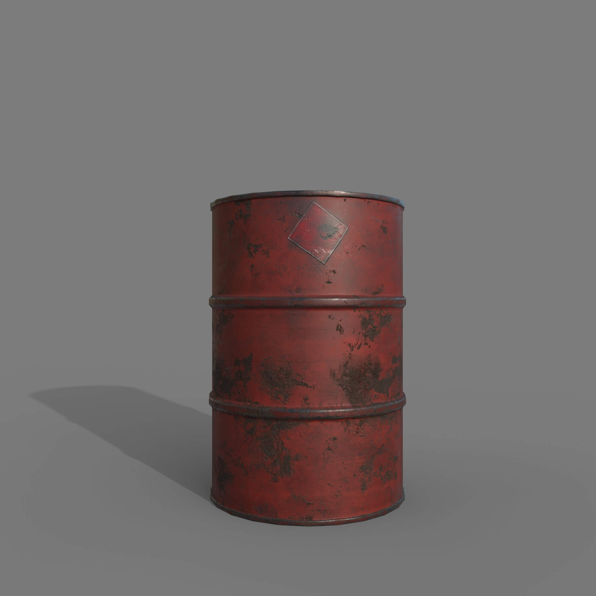 Barrel Red Rusty - 3D Model by Simple3D