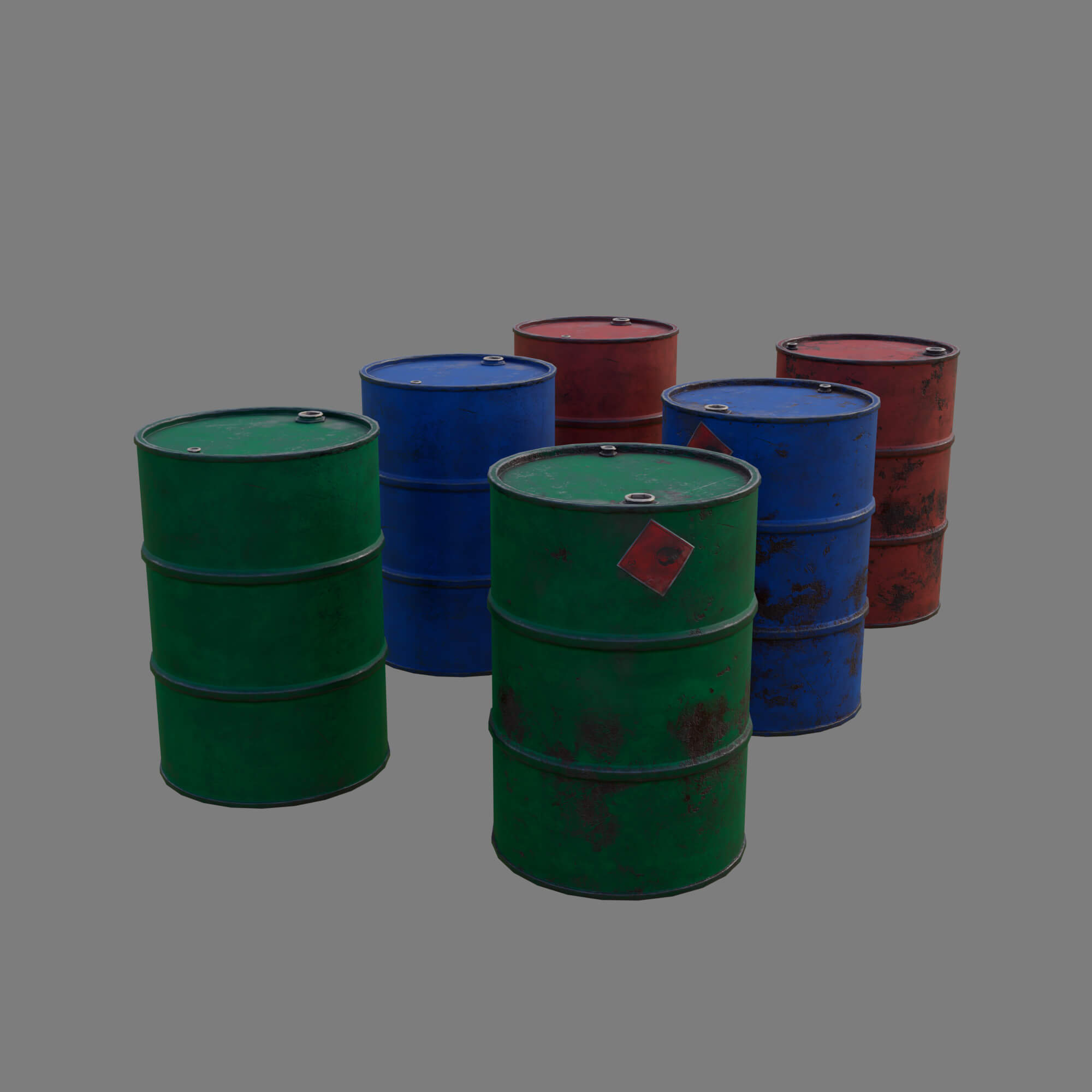 Barrels 200L - 3D Model by Simple3D