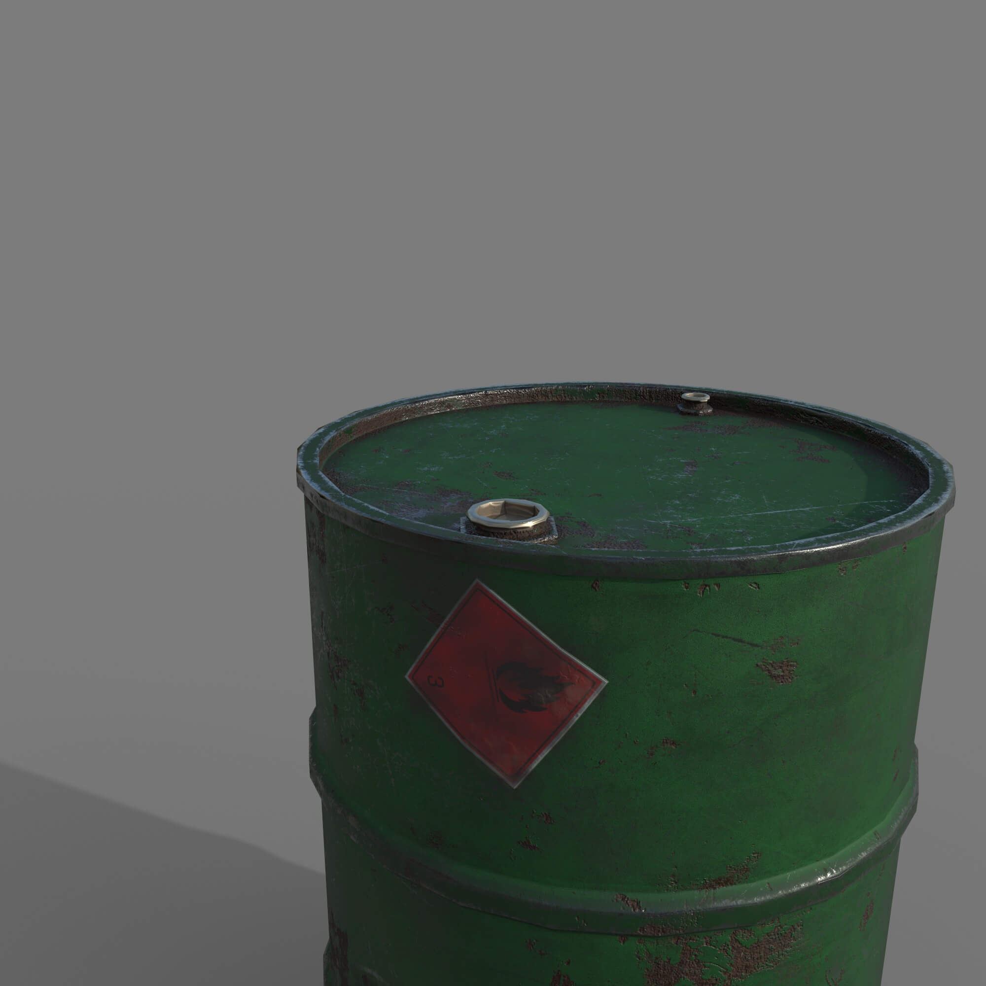 Barrel Green Rusty - 3D Model by Simple3D