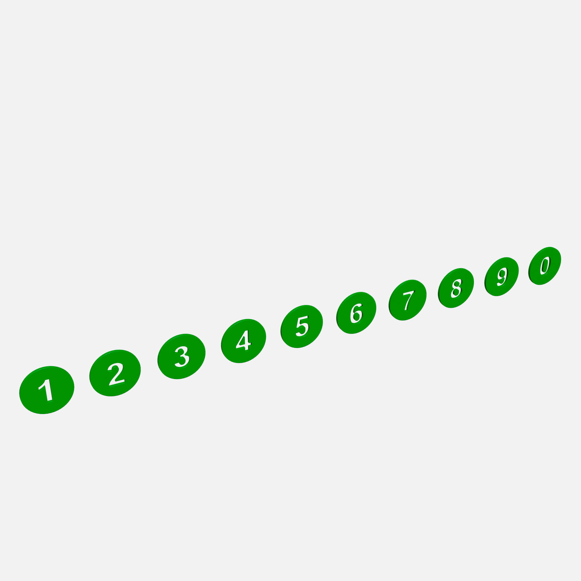 Collection of Round Numbers Green - 3D Model by Simple3D