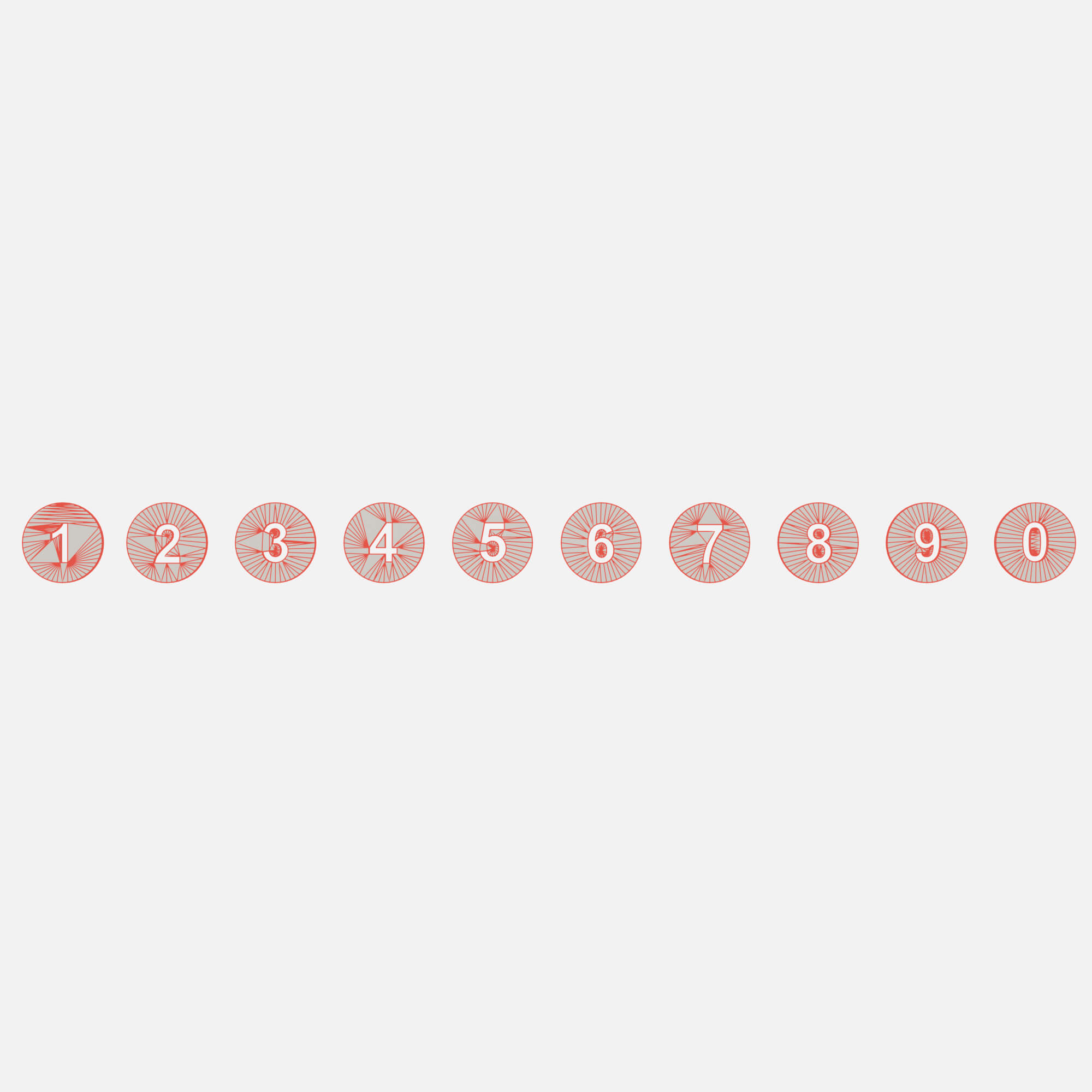 Collection of Round Numbers Green - 3D Model by Simple3D
