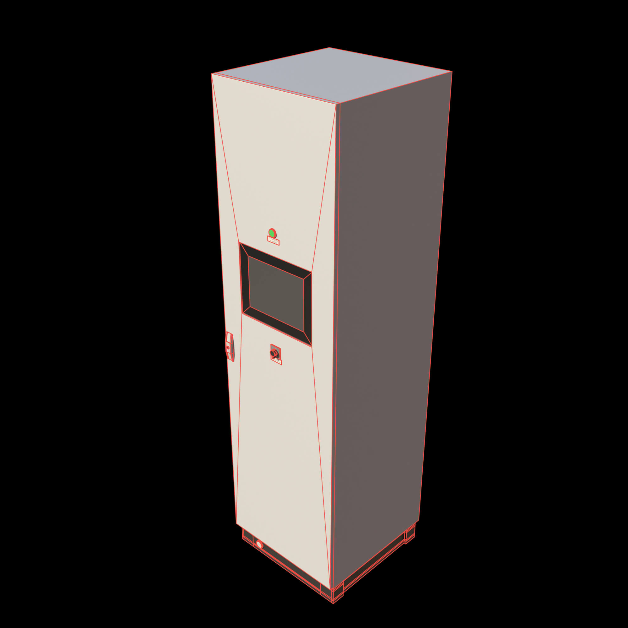 Control Cabinet With Monitor - 3D Model by Simple3D