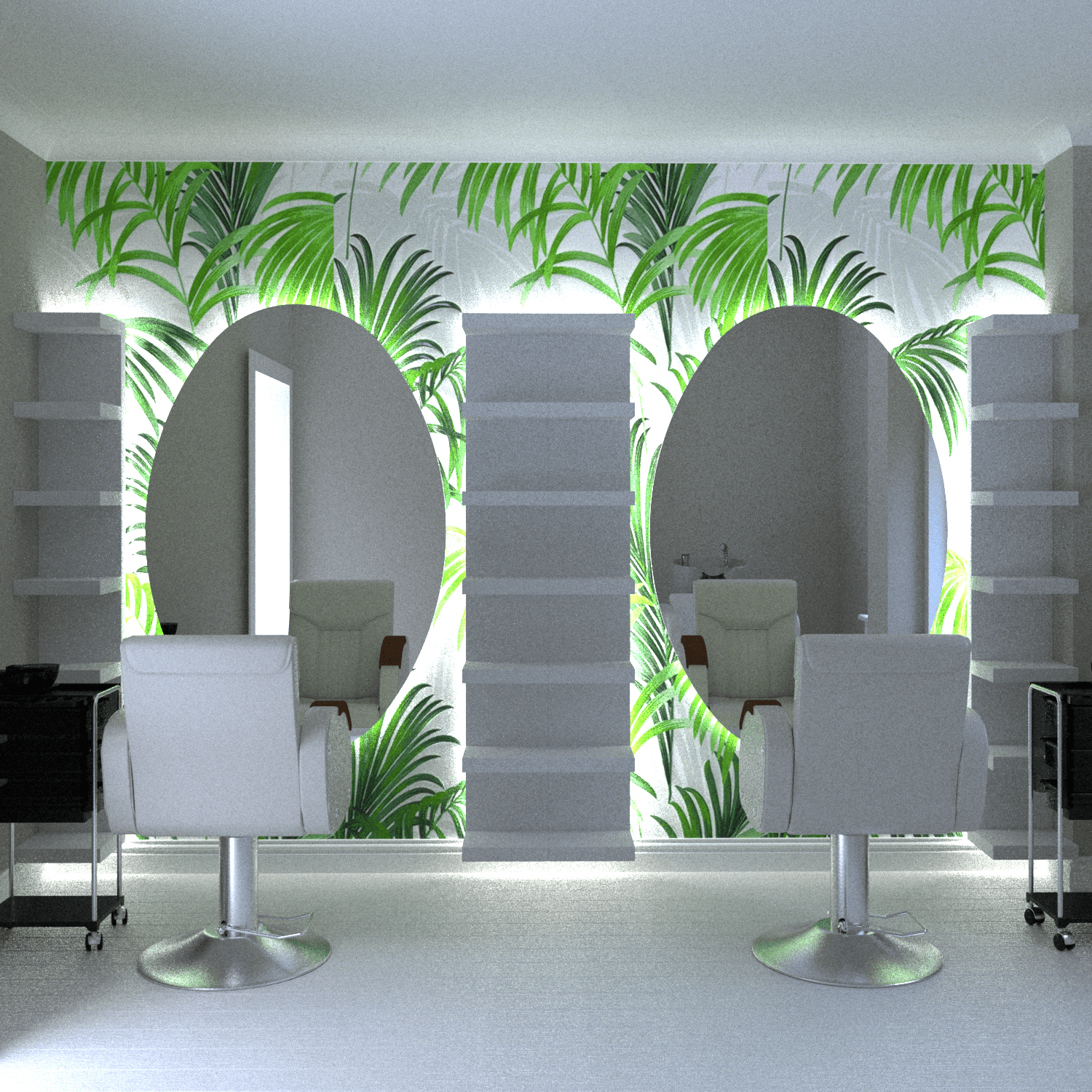 Beauty salon \ Barbershop 3D Render, Digital Art by Simple3D