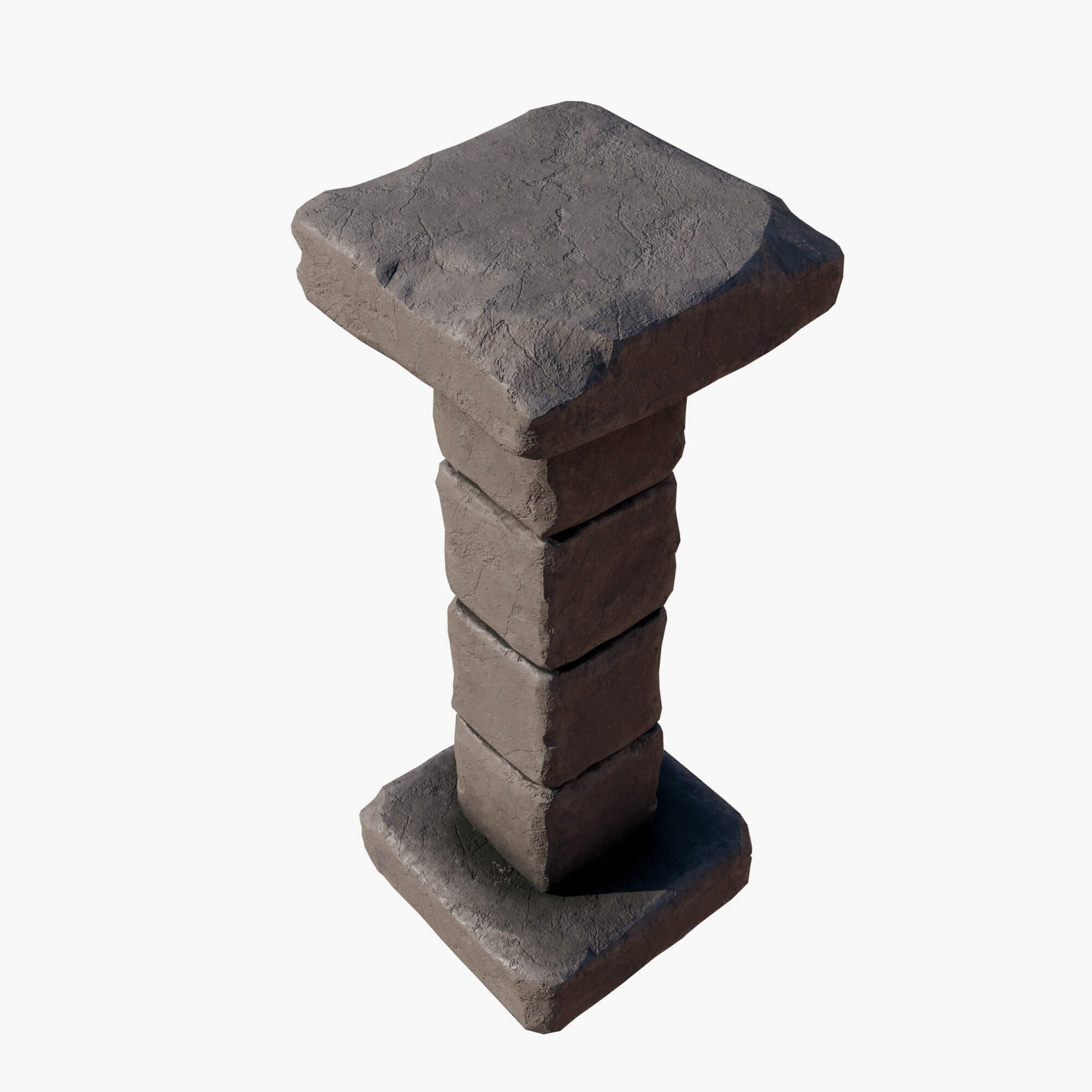 Old Broken Pillar - 3D Model by Simple3D