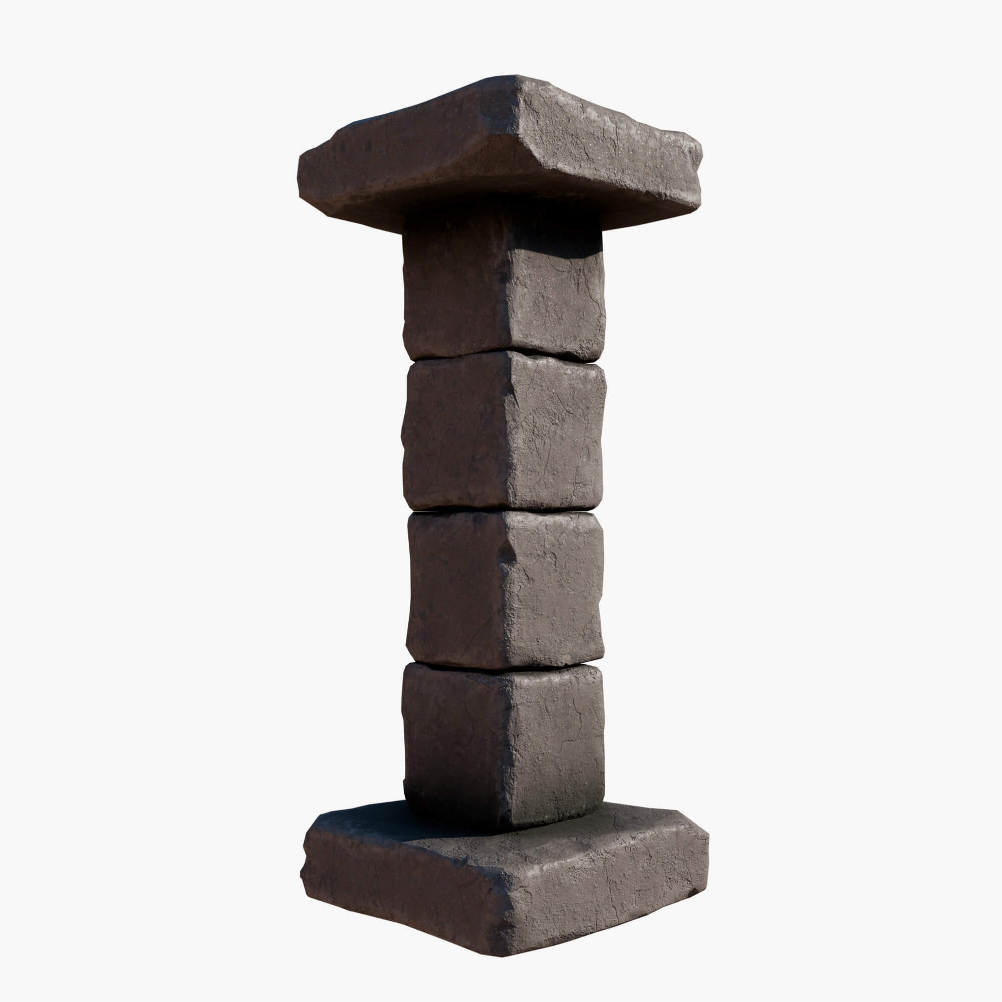 Old Broken Pillar - 3D Model by Simple3D