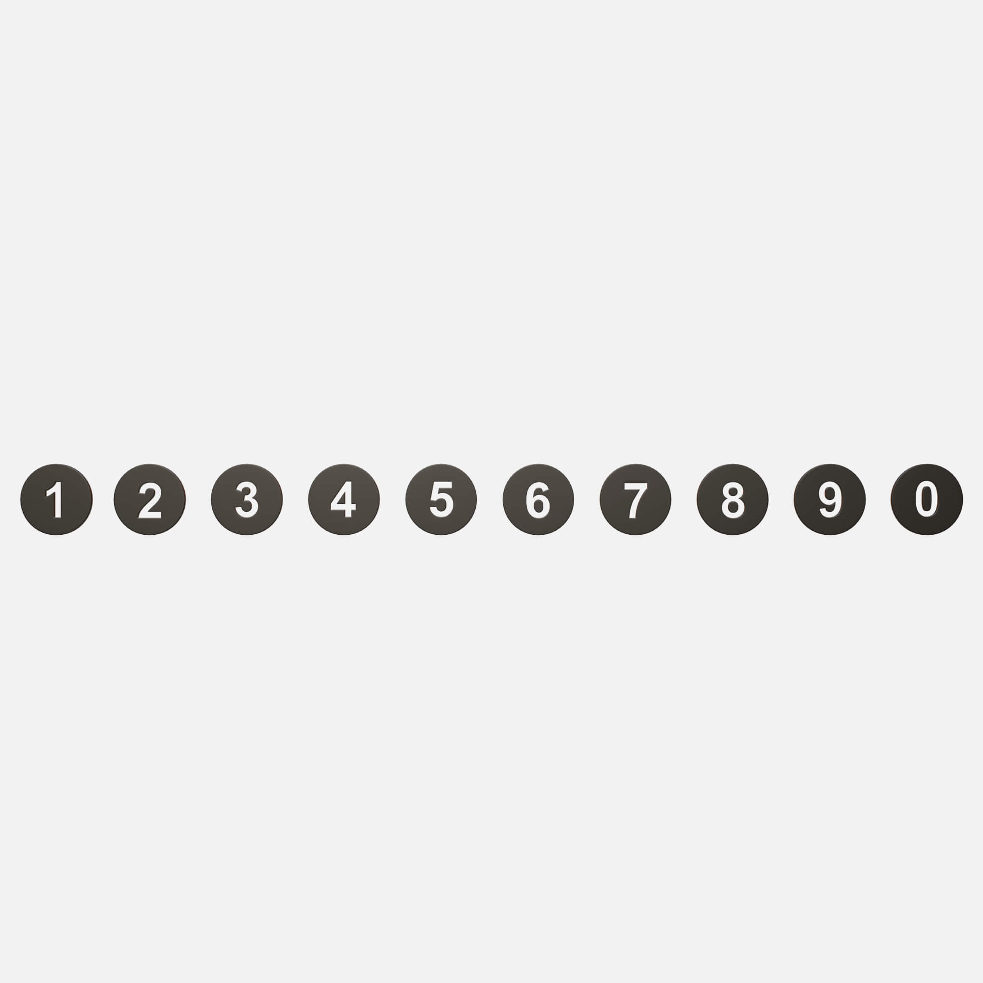 Ollection of Round Numbers Black - 3D Model by Simple3D