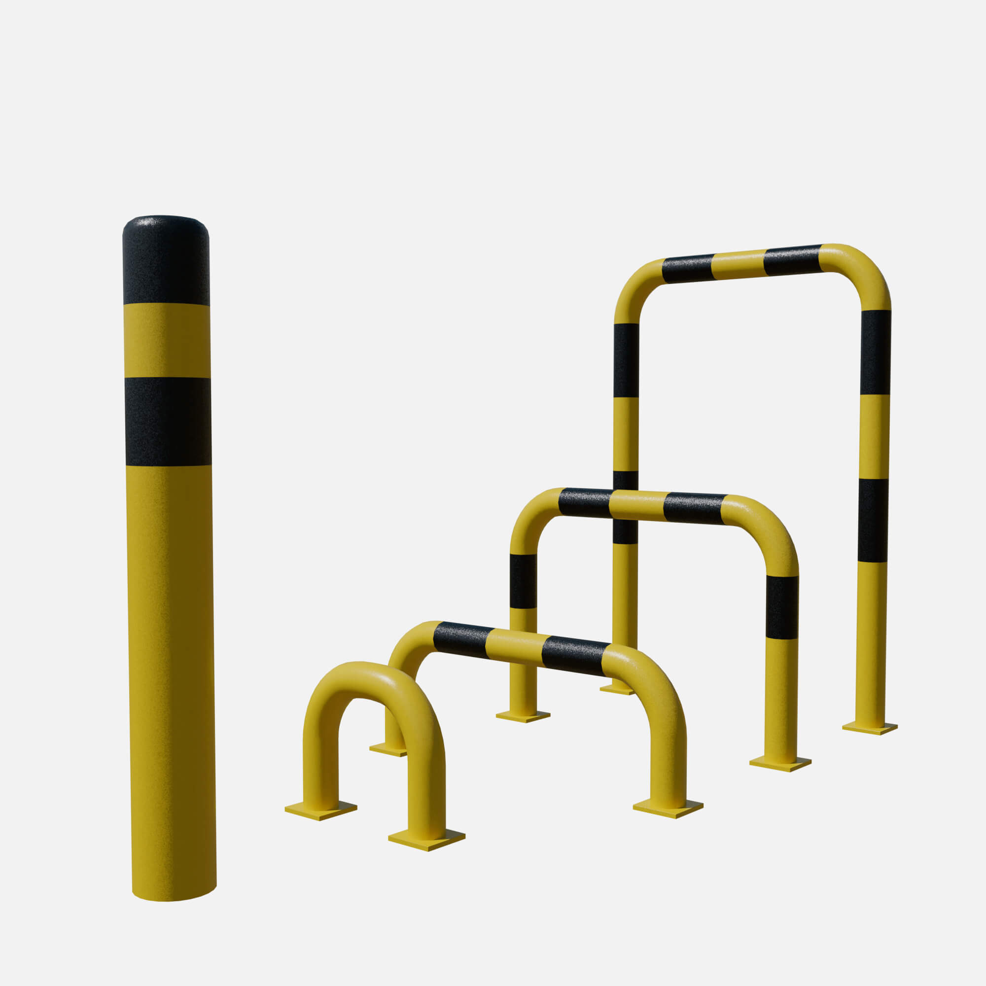 Road Barrier Collection - 3D Model by Simple3D