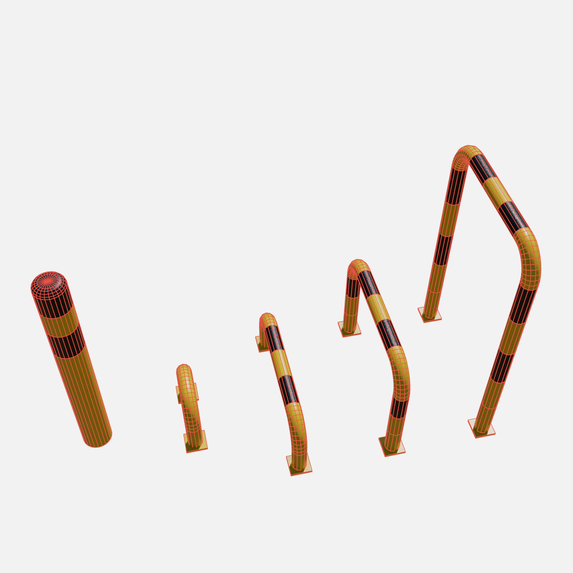 Road Barrier Collection - 3D Model by Simple3D