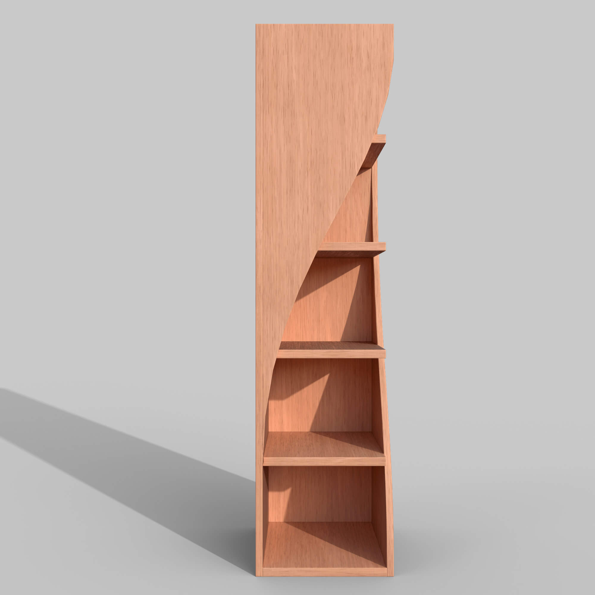 Rounded Bookshelf - 3D Model by Simple3D