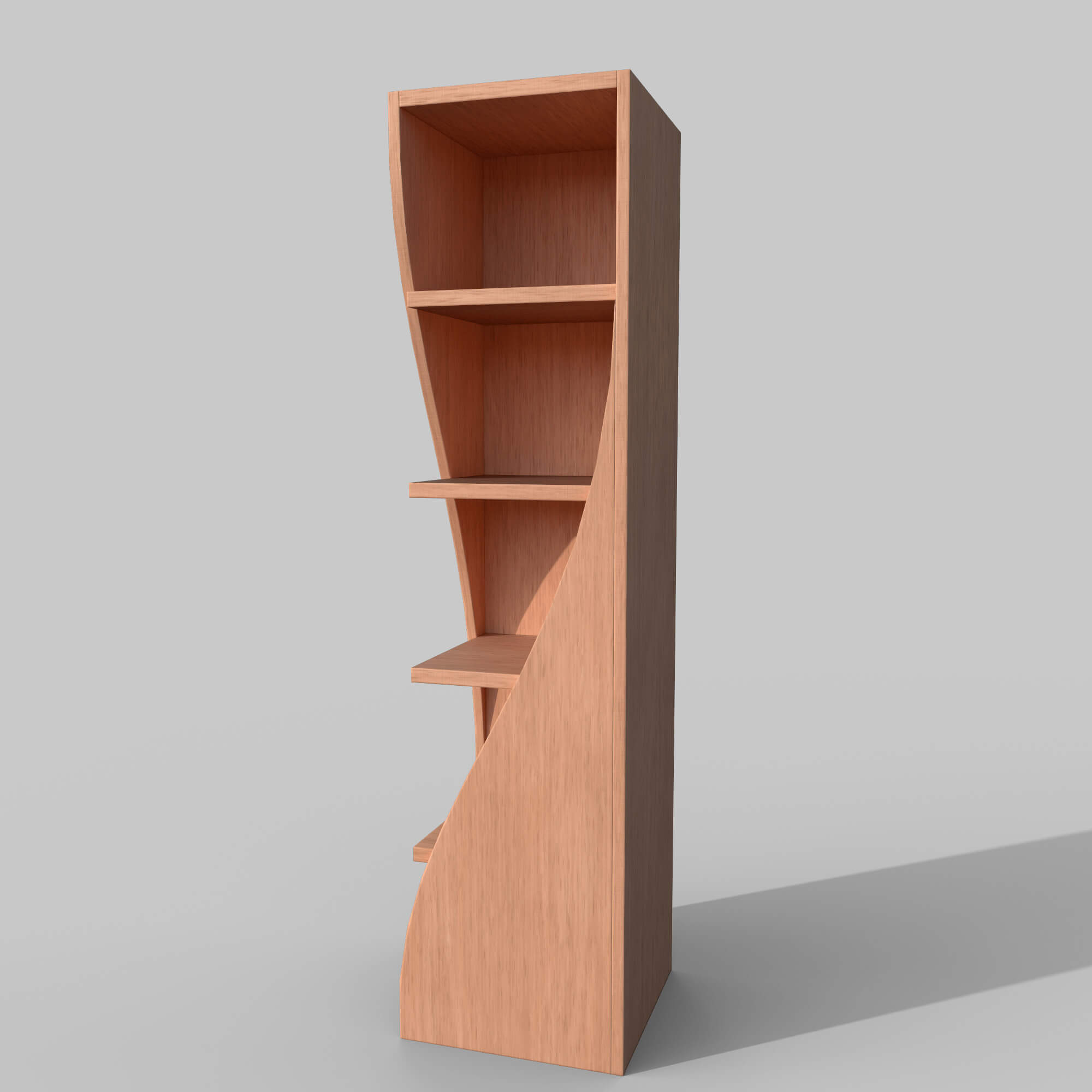 Rounded Bookshelf - 3D Model by Simple3D