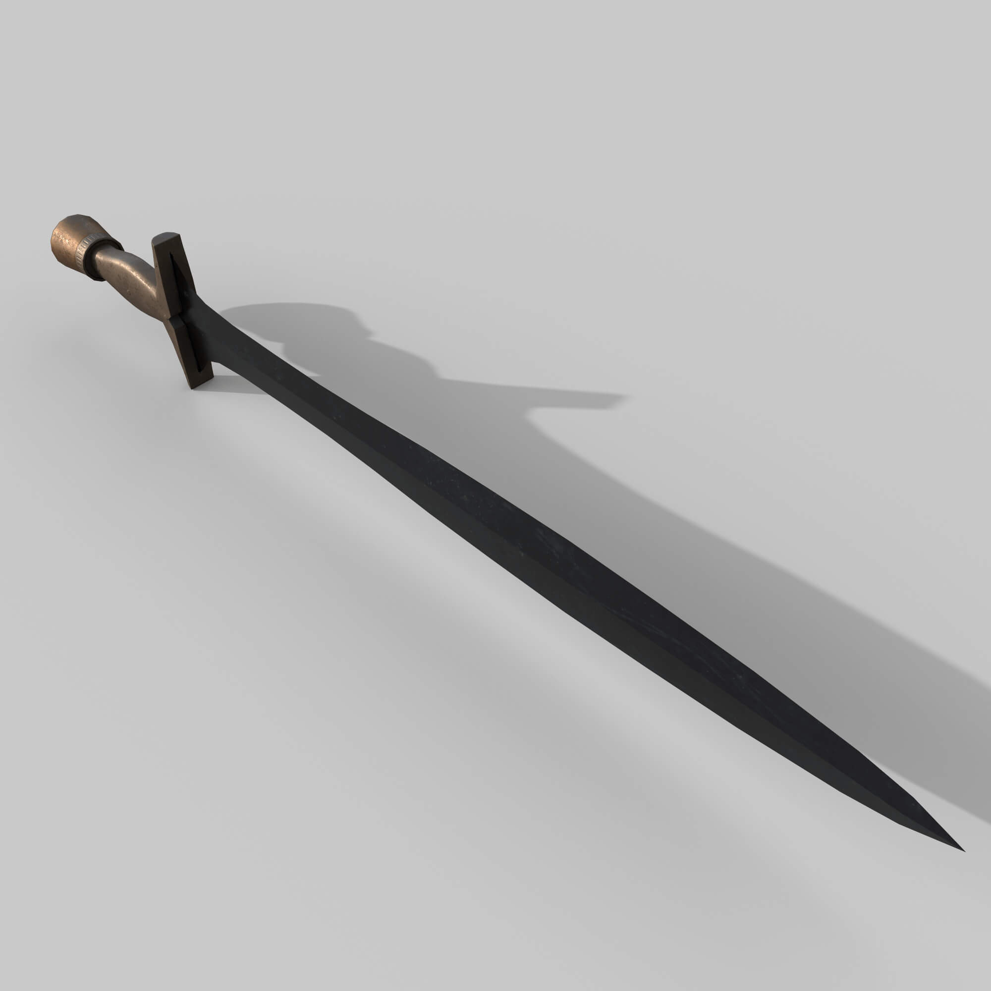 Sword With Brass Handle - 3D Model by Simple3D