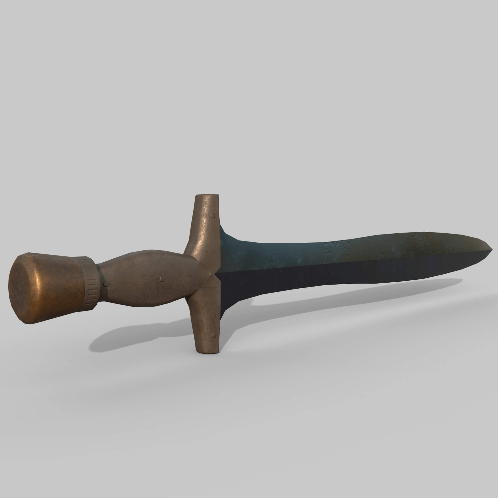 Sword With Brass Handle - 3D Model by Simple3D