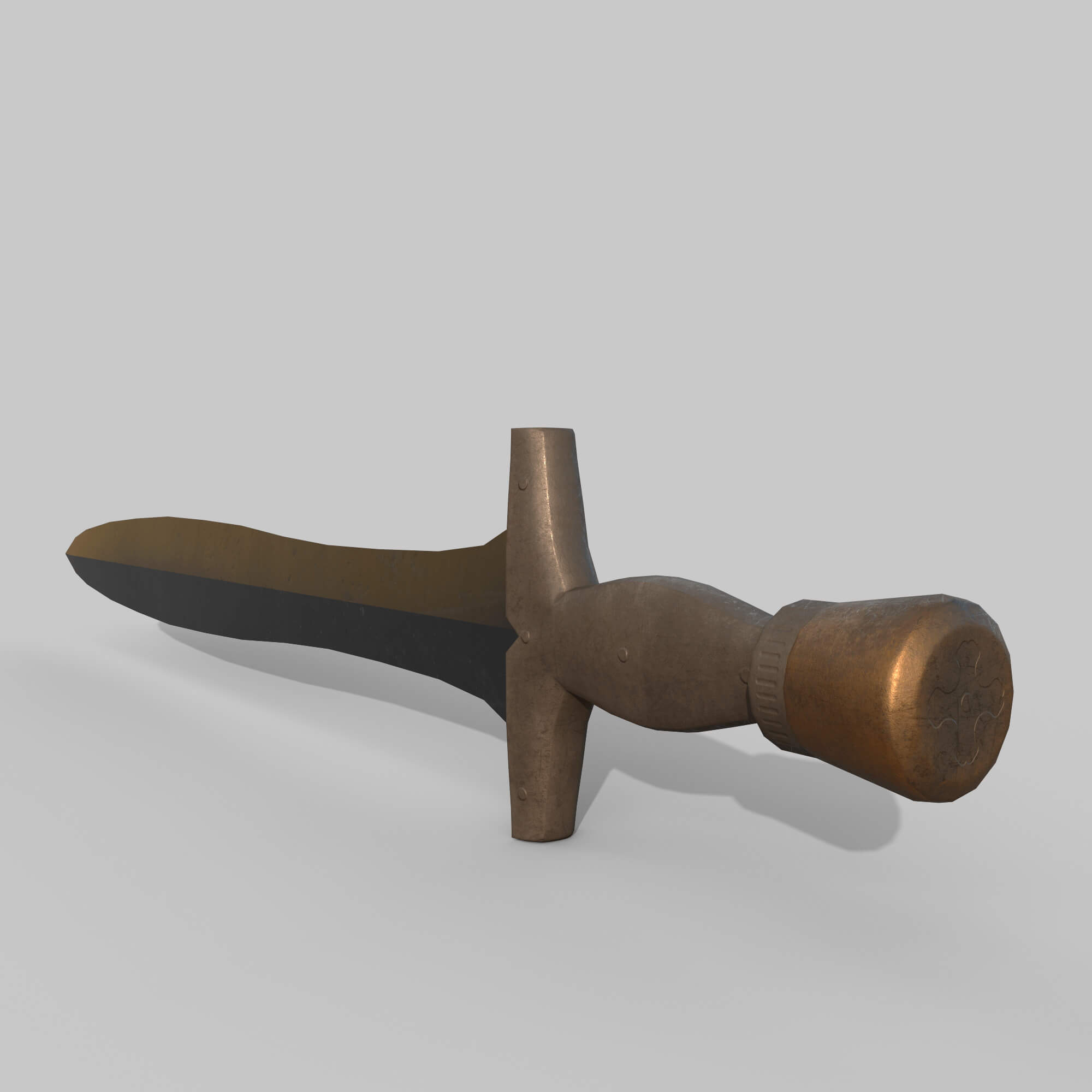 Sword With Brass Handle - 3D Model by Simple3D