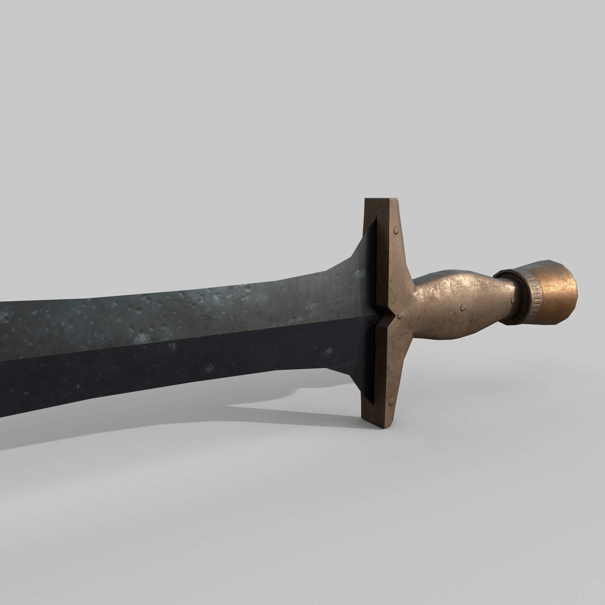 Sword With Brass Handle - 3D Model by Simple3D