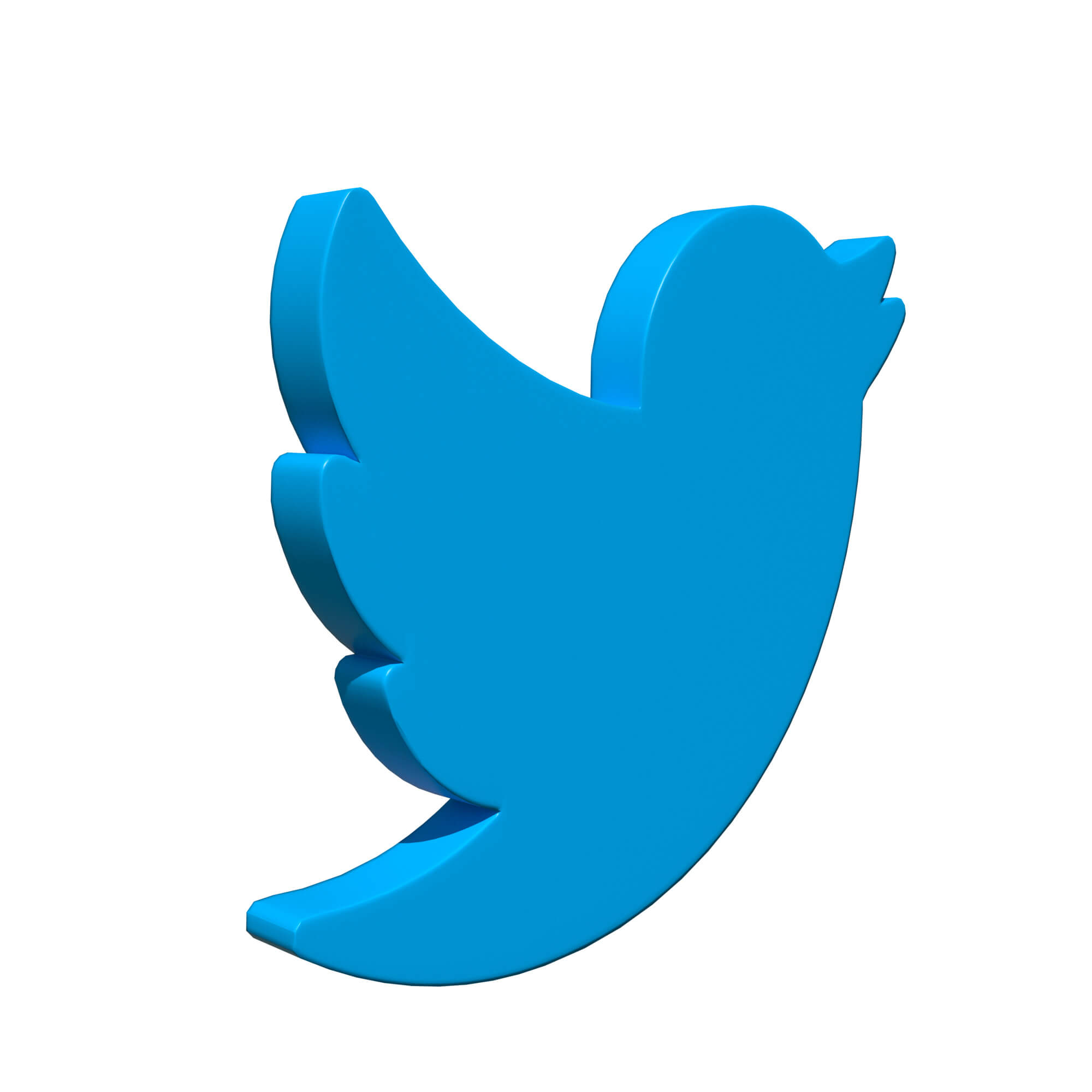 Twitter Bird Symbol - 3D Model by Simple3D