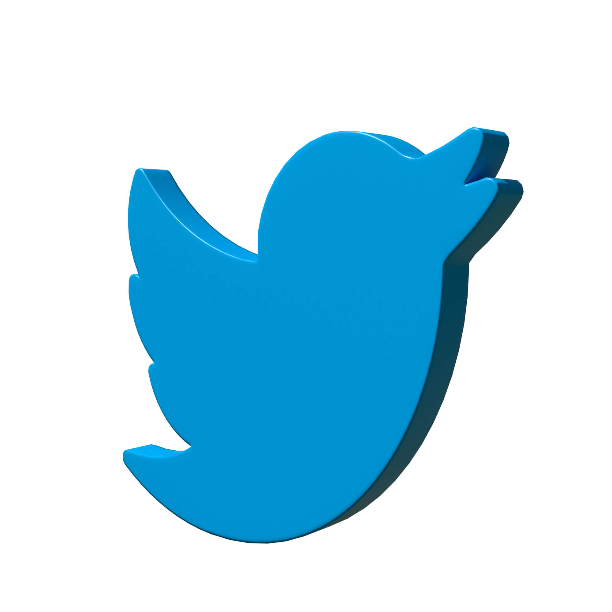 Twitter Bird Symbol - 3D Model by Simple3D