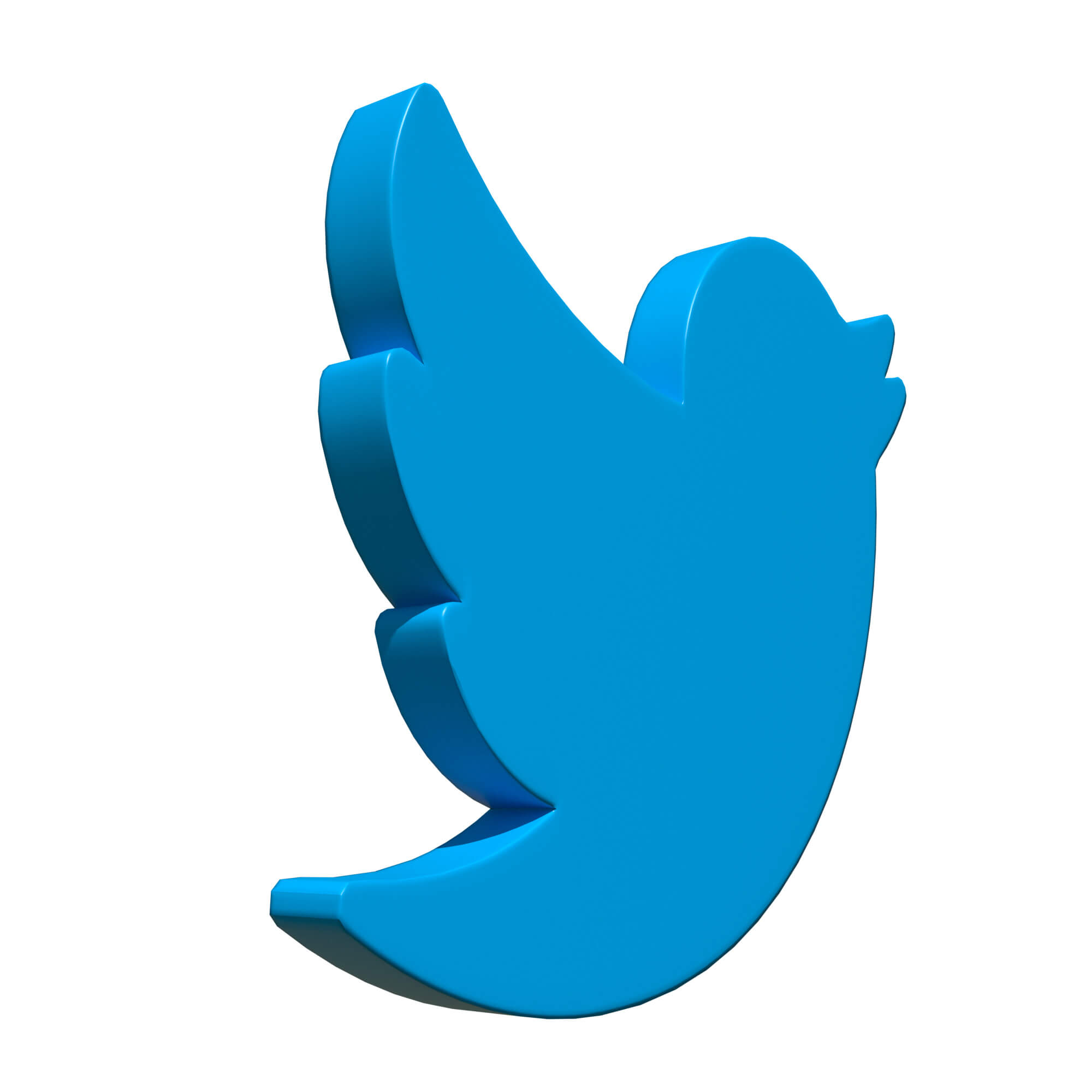 Twitter Bird Symbol - 3D Model by Simple3D