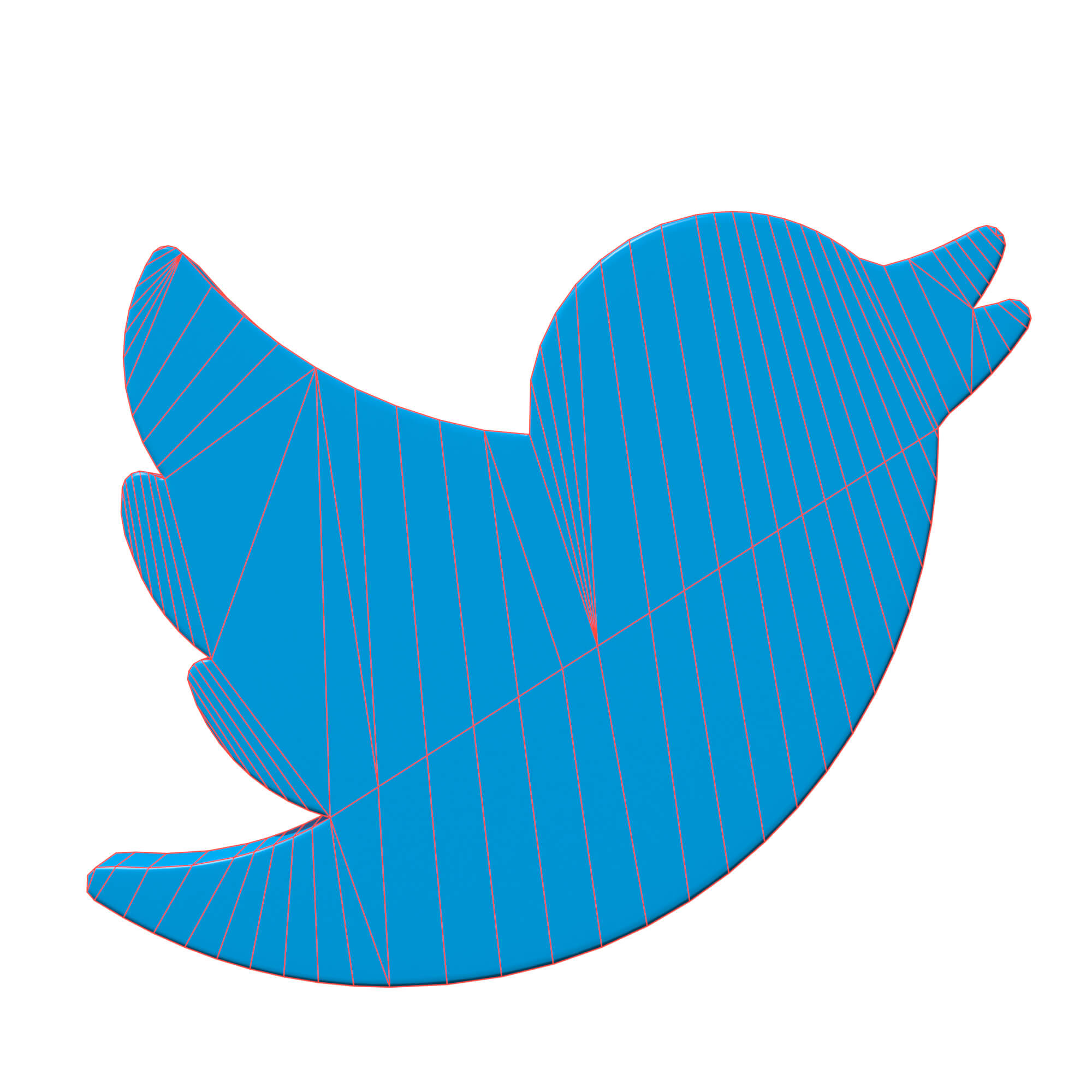 Twitter Bird Symbol - 3D Model by Simple3D