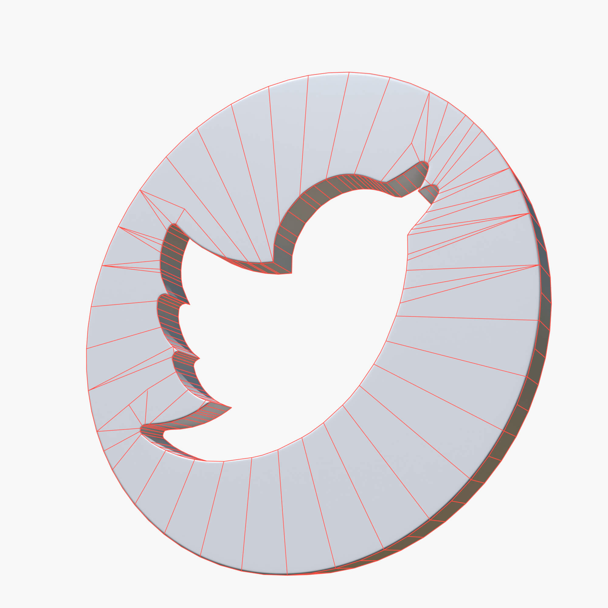 Twitter Symbol - 3D Model by Simple3D