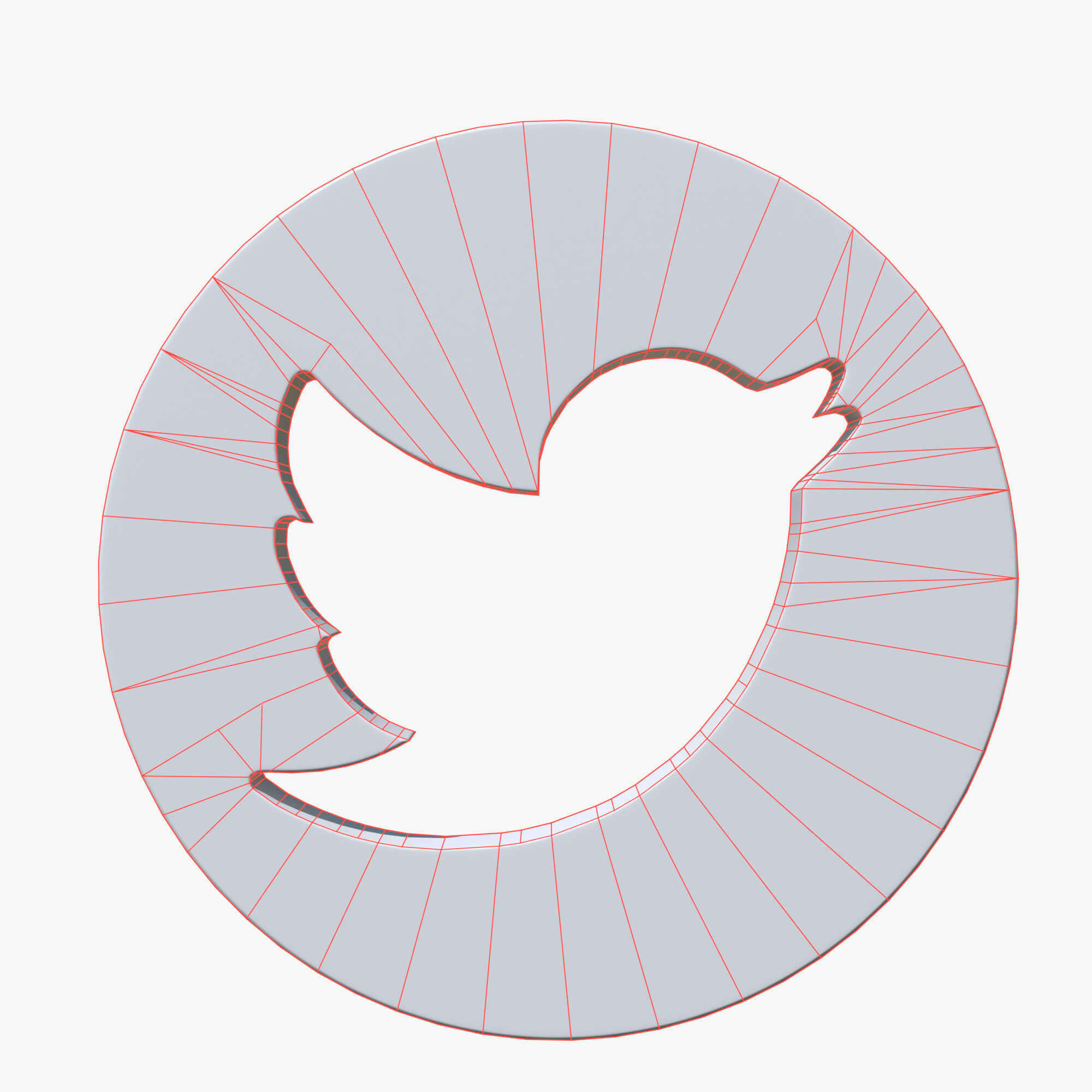 Twitter Symbol - 3D Model by Simple3D