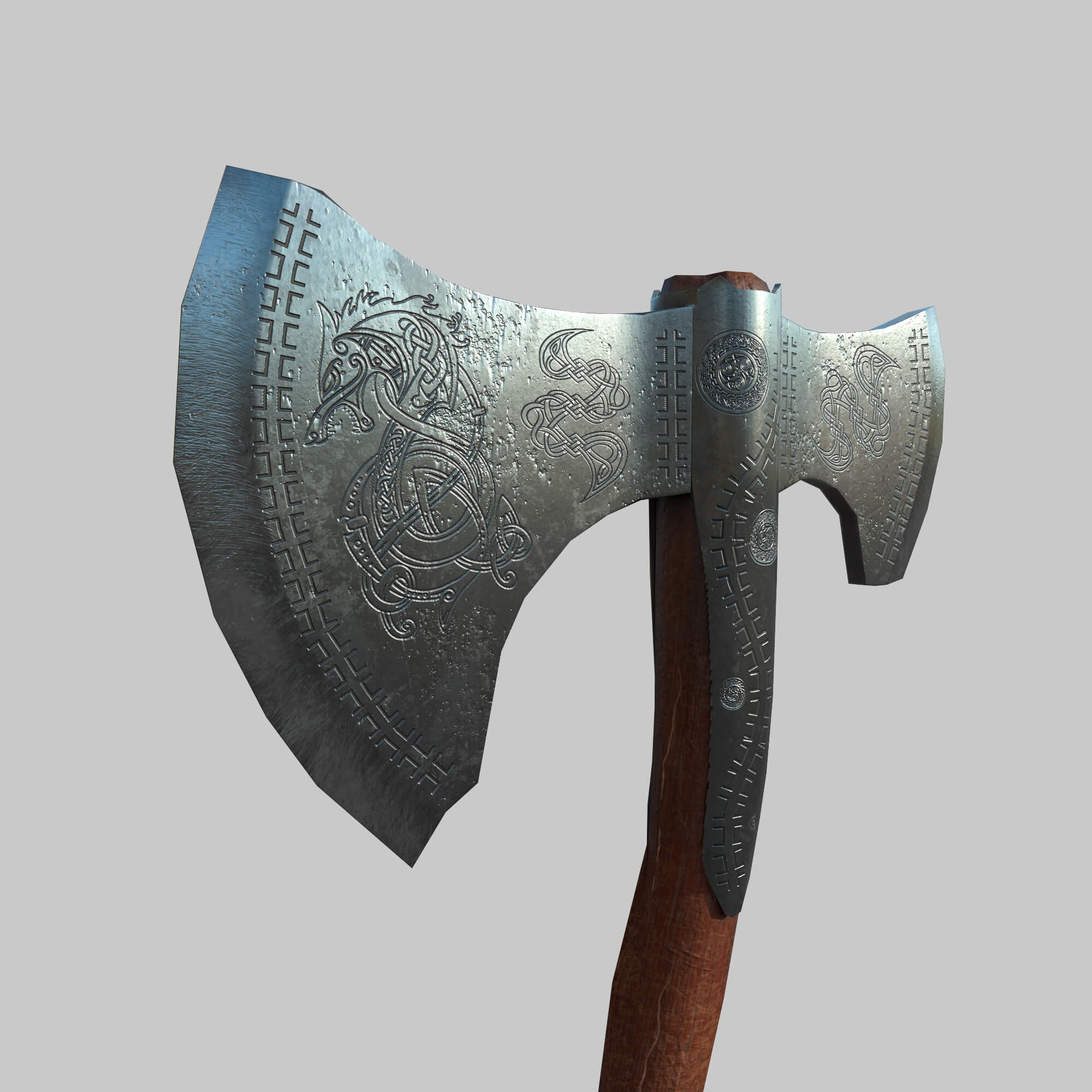 Viking Steel Ax - 3D Model by Simple3D