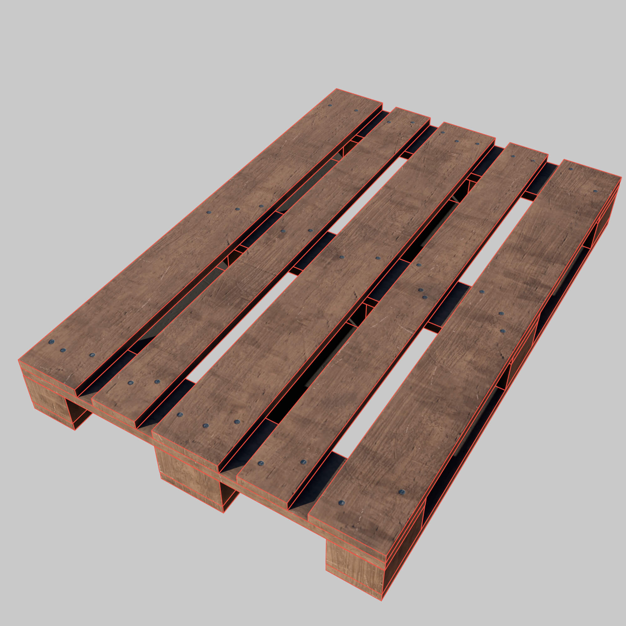 Wooden Pallet - 3D Model by Simple3D