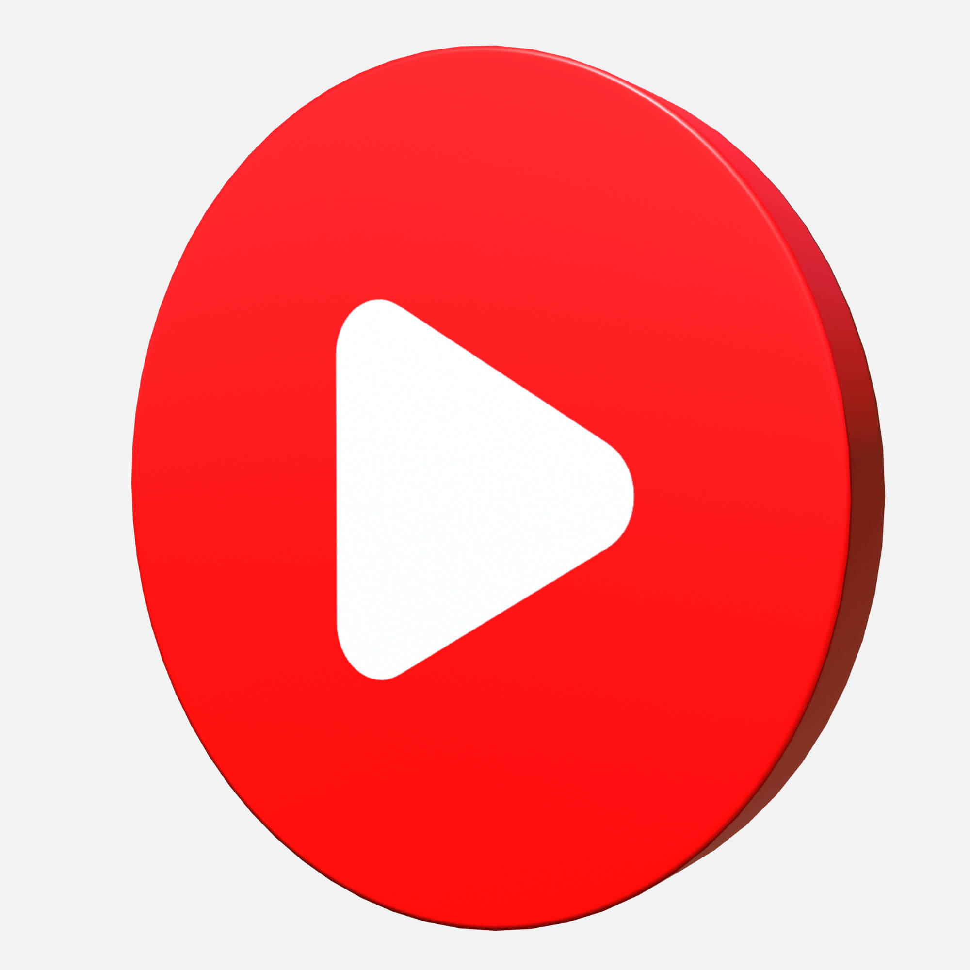 YouTube Logo Circle - 3D Model by Simple3D