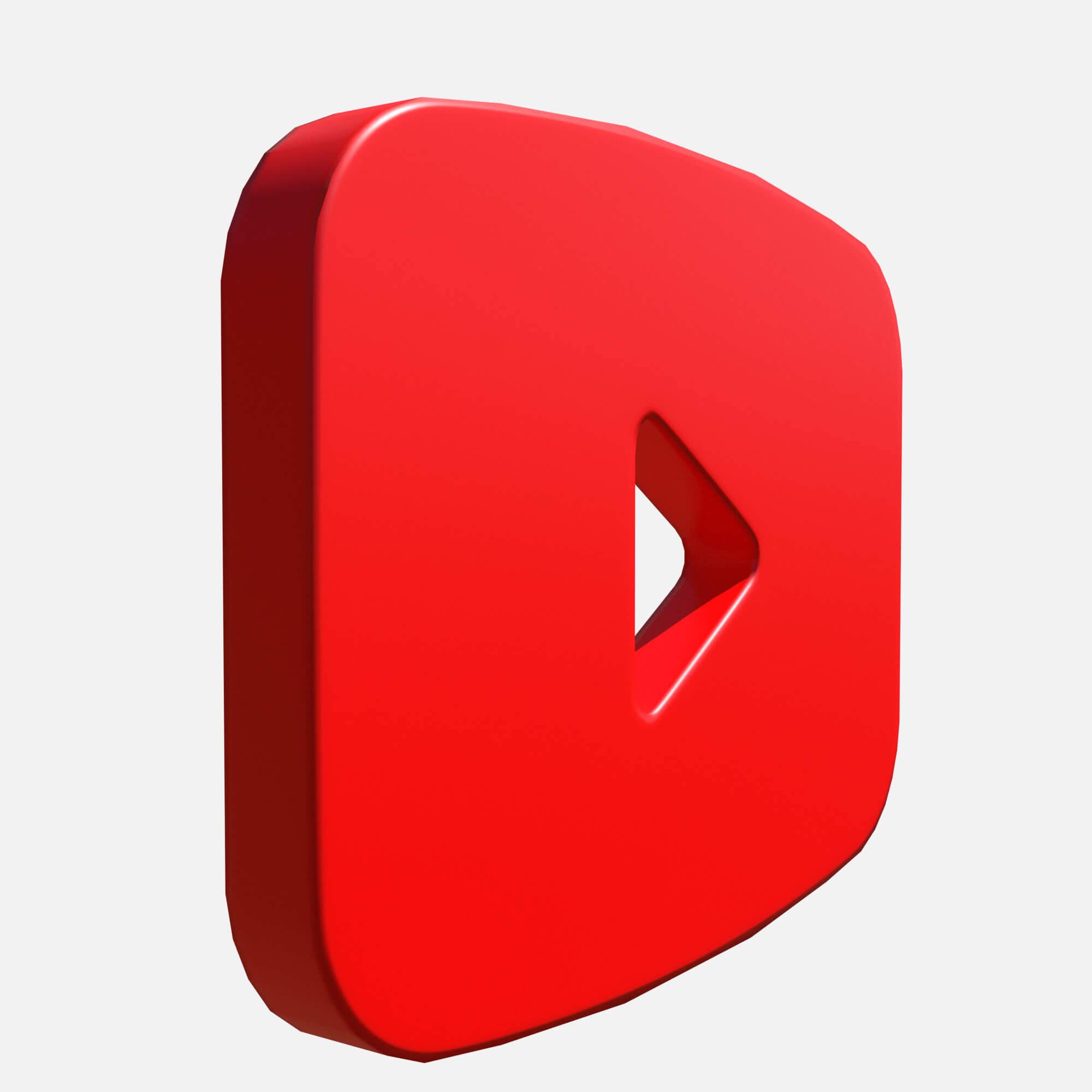 YouTube Logo Rectangle - 3D Model by Simple3D