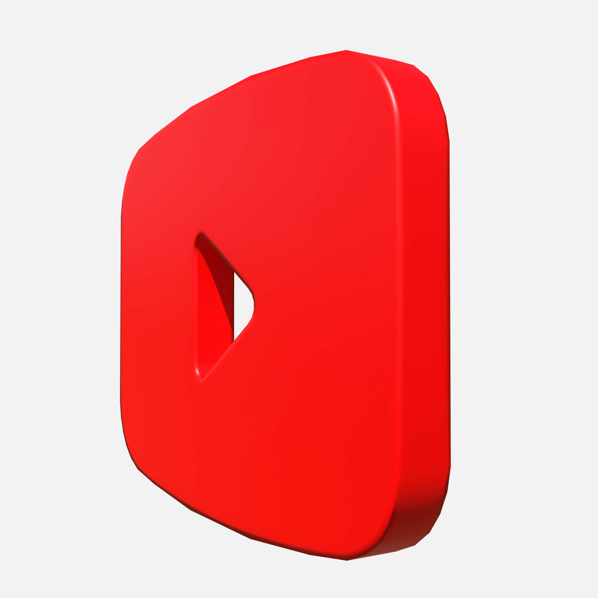 YouTube Logo Rectangle - 3D Model by Simple3D