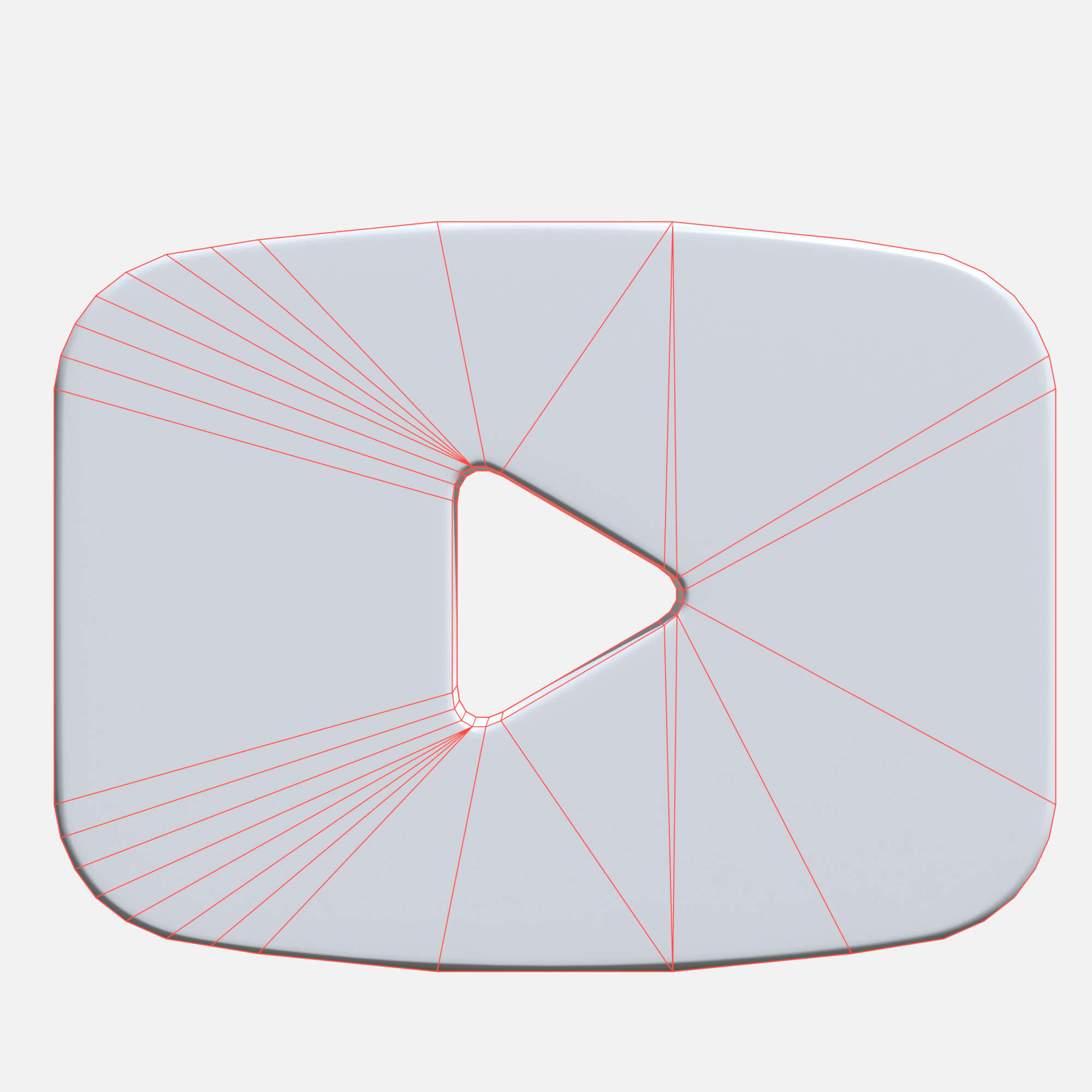 YouTube Logo Rectangle - 3D Model by Simple3D