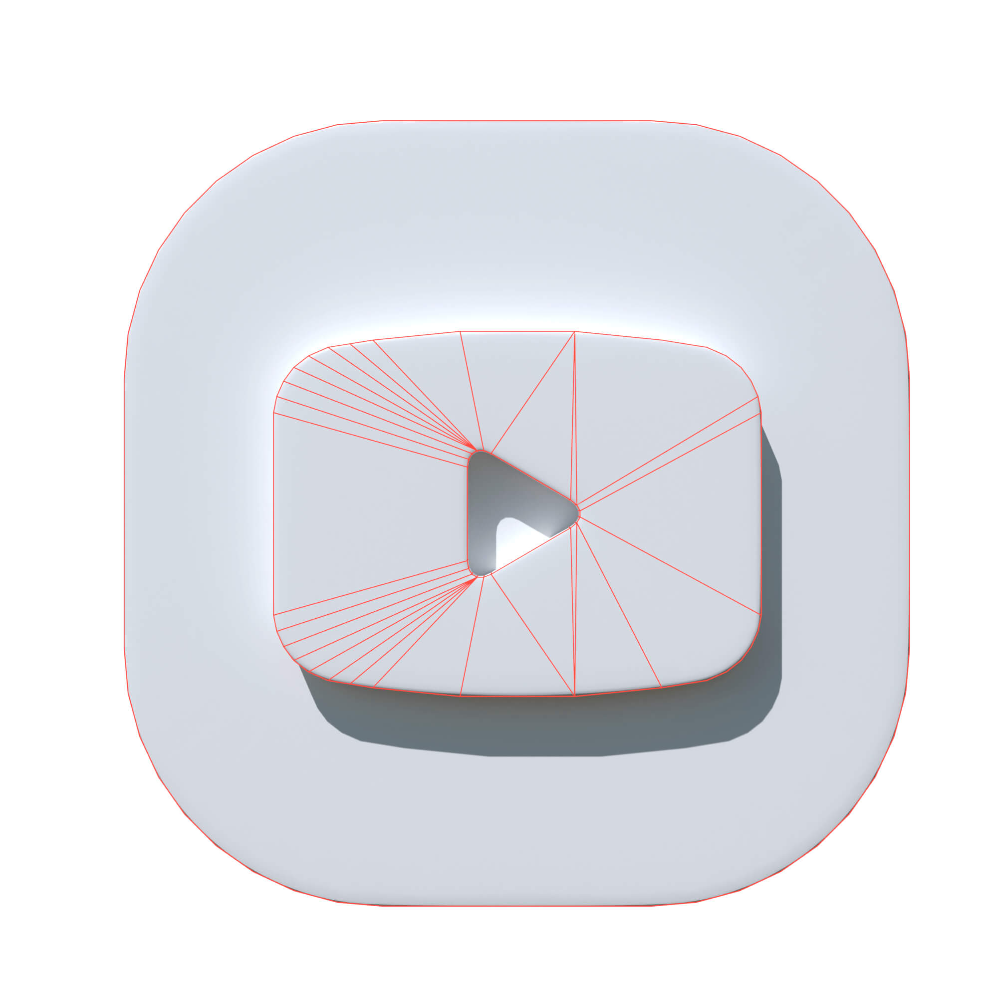 YouTube Logo Square Rounded 2 - 3D Model by Simple3D