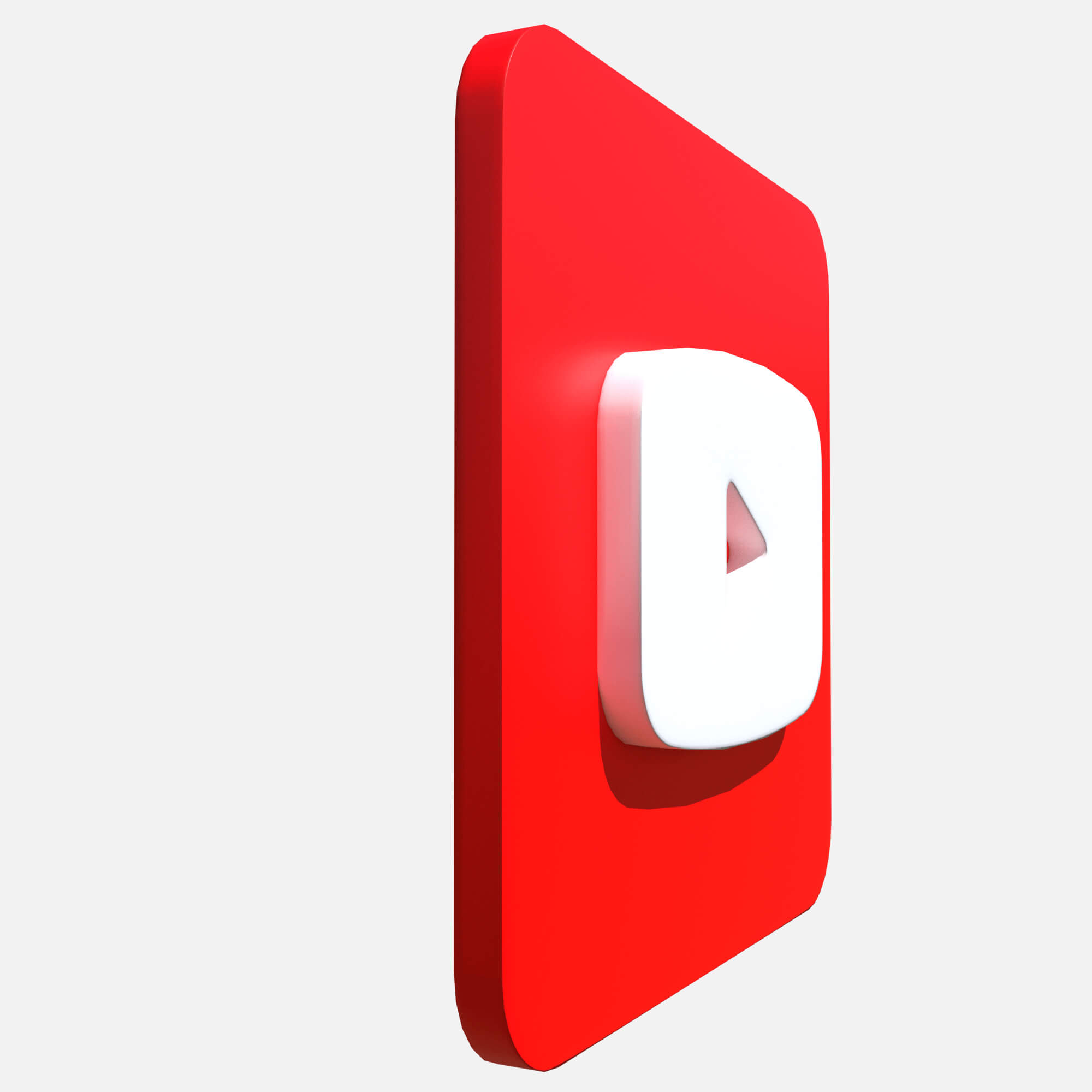 YouTube Logo Square Rounded - 3D Model by Simple3D