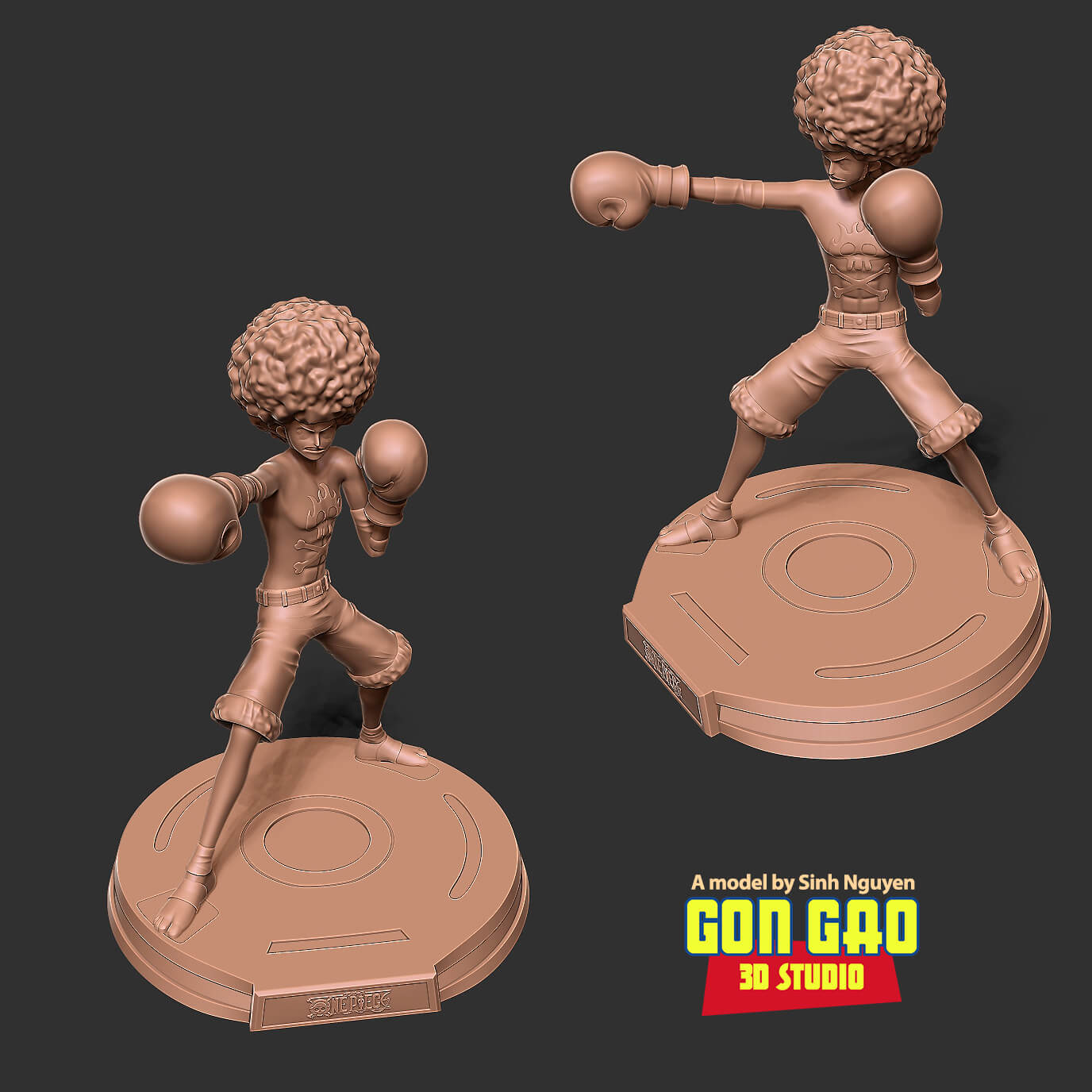 Afro Luffy - One Piece Fanart 3D Print Model by Sinh Nguyen