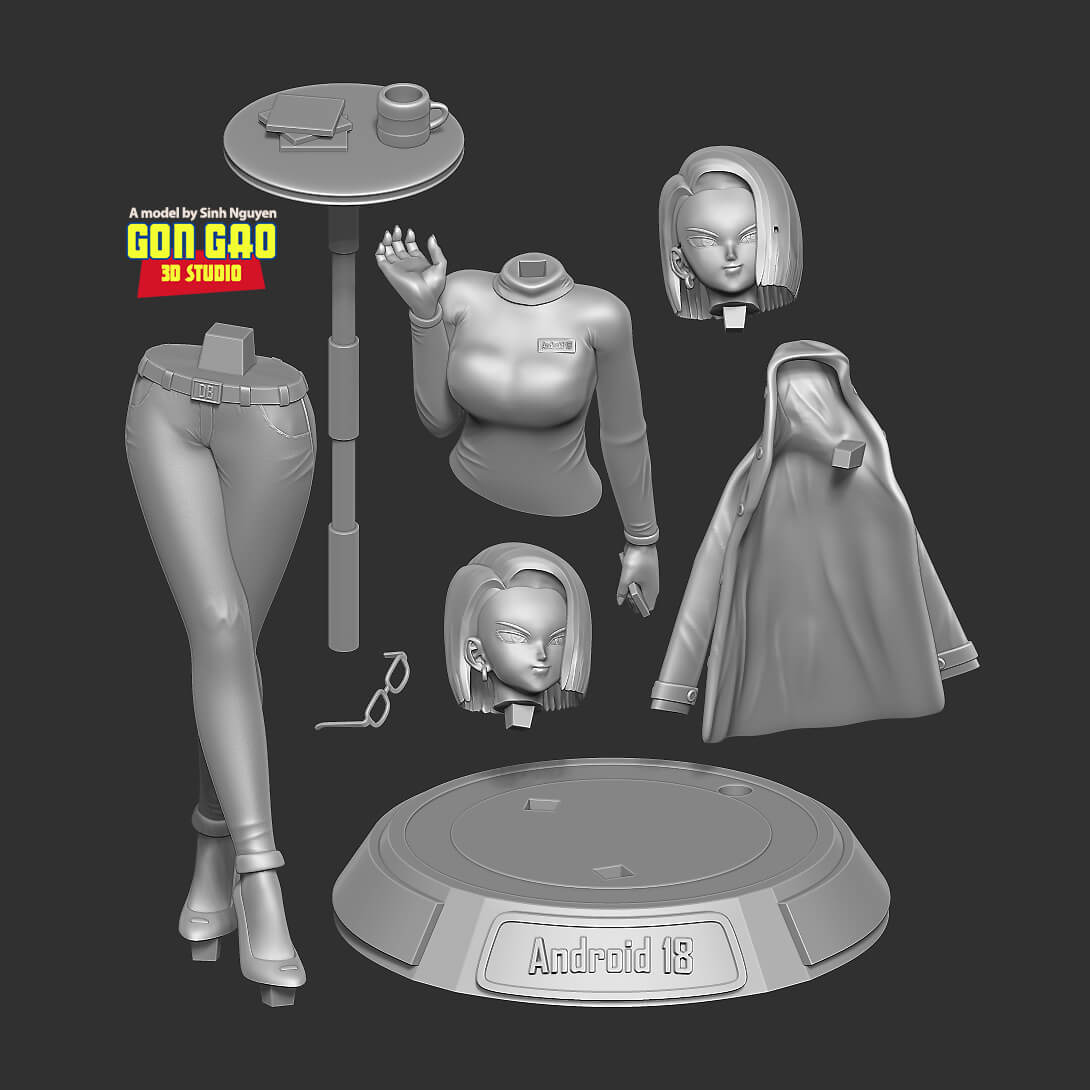 Android 18 - Office Girl 3D Print Model by Sinh Nguyen
