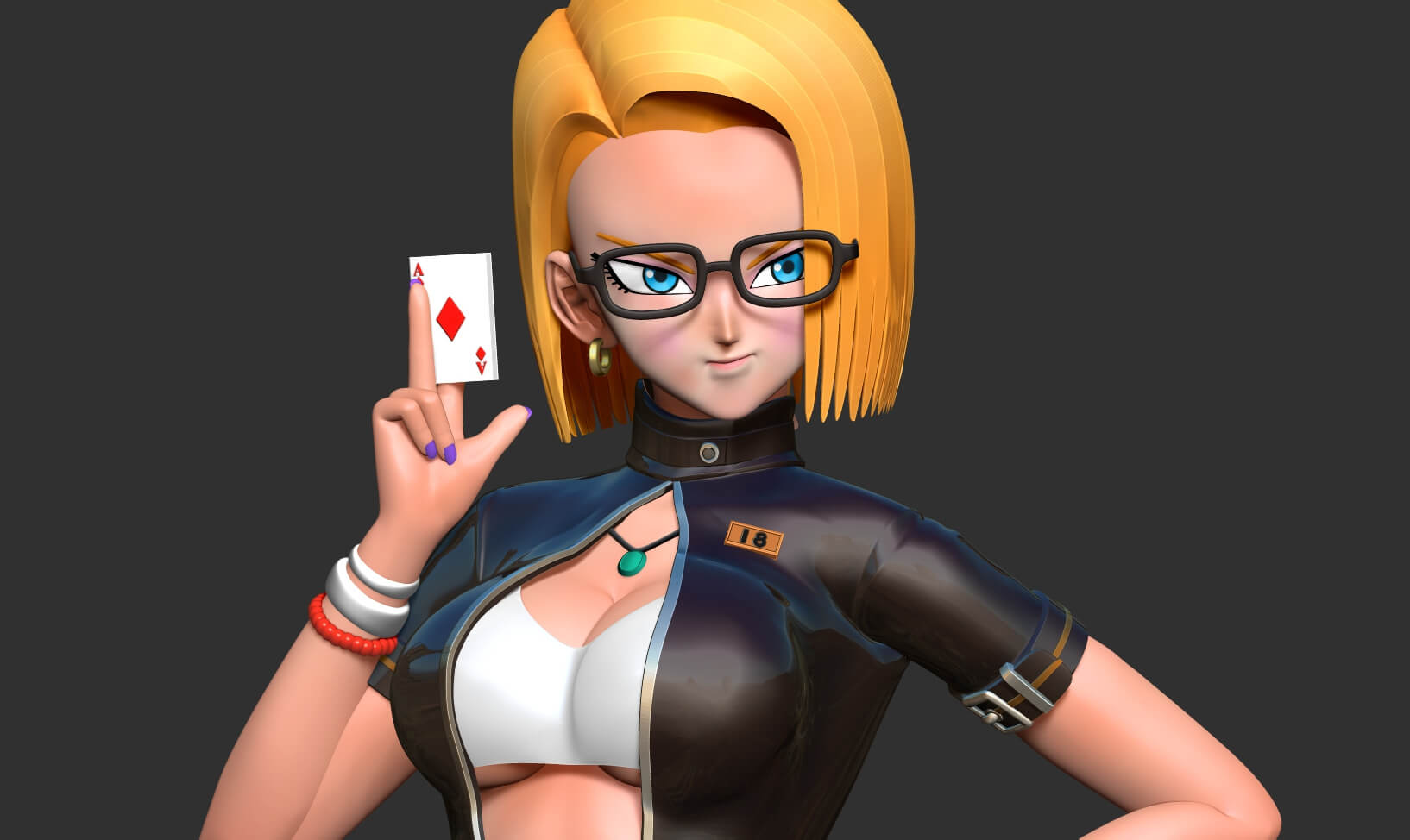 Android 18 - Poker Girl 3D Model by Sinh Nguyen