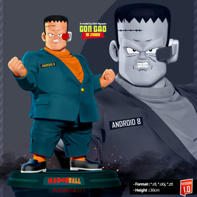 Android 8 - Dragon Ball Fanart 3D Model by Sinh Nguyen