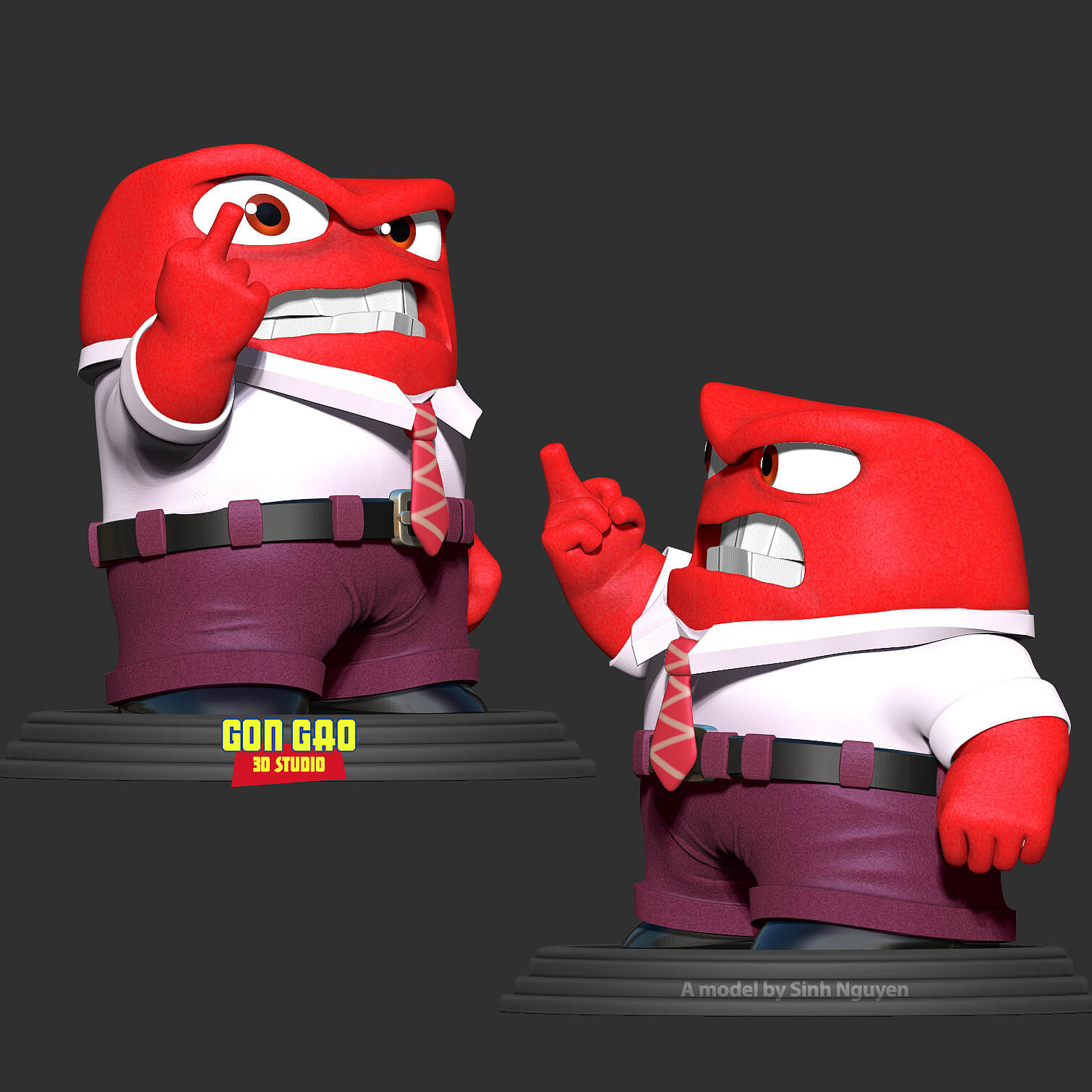 Anger - Inside Out 2 Fanart 3D Model by Sinh Nguyen