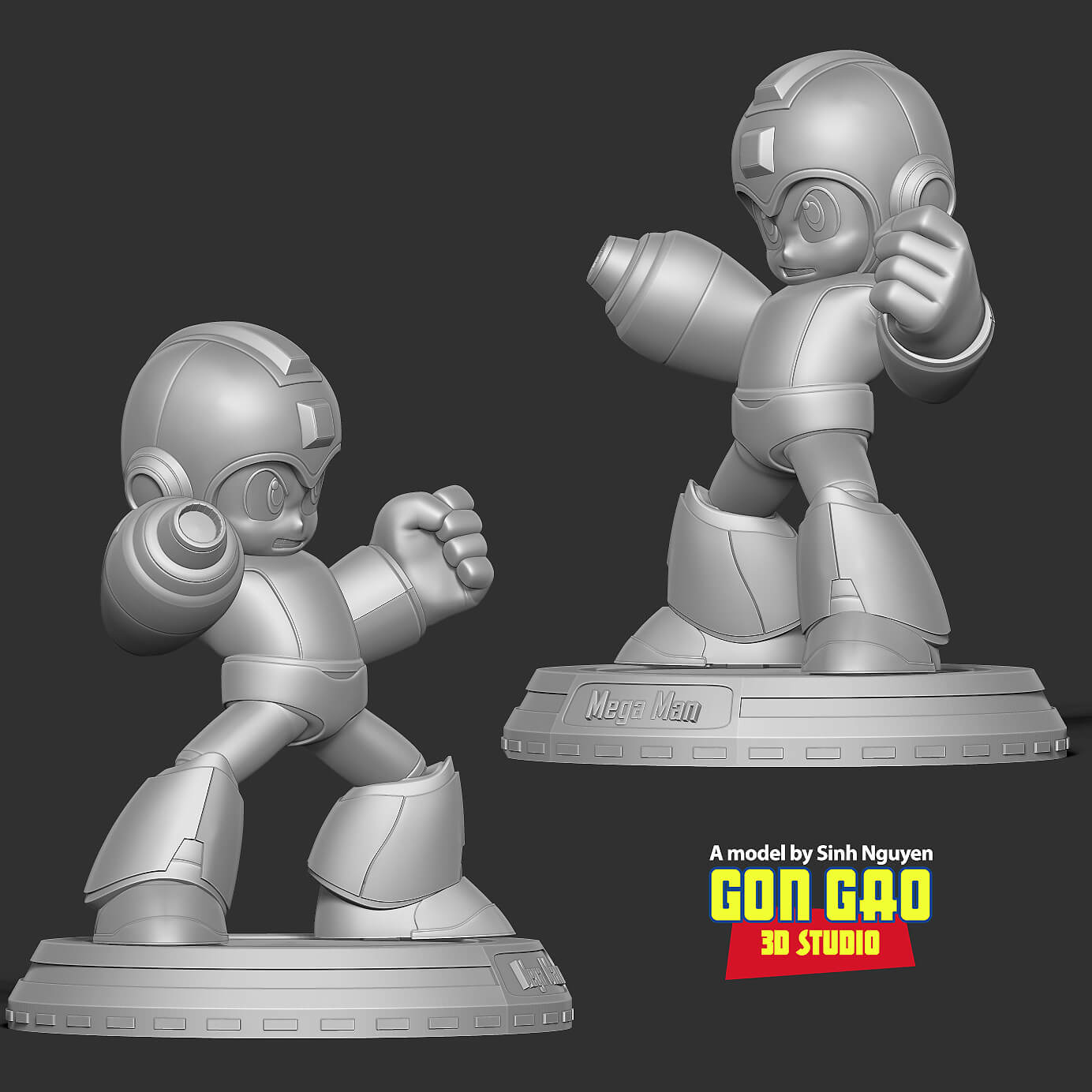 Angry Mega Man - 3D Model by Sinh Nguyen