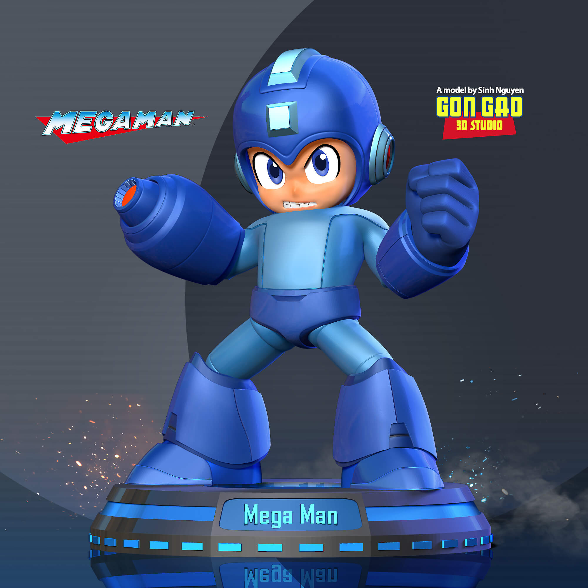 Angry Mega Man - 3D Model by Sinh Nguyen
