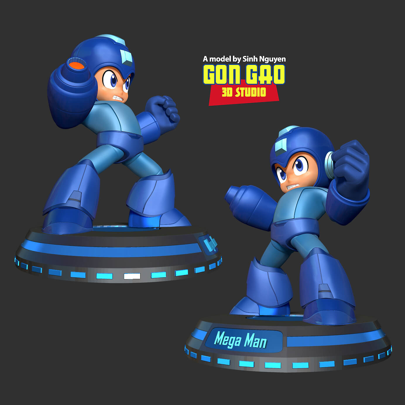 Angry Mega Man - 3D Model by Sinh Nguyen