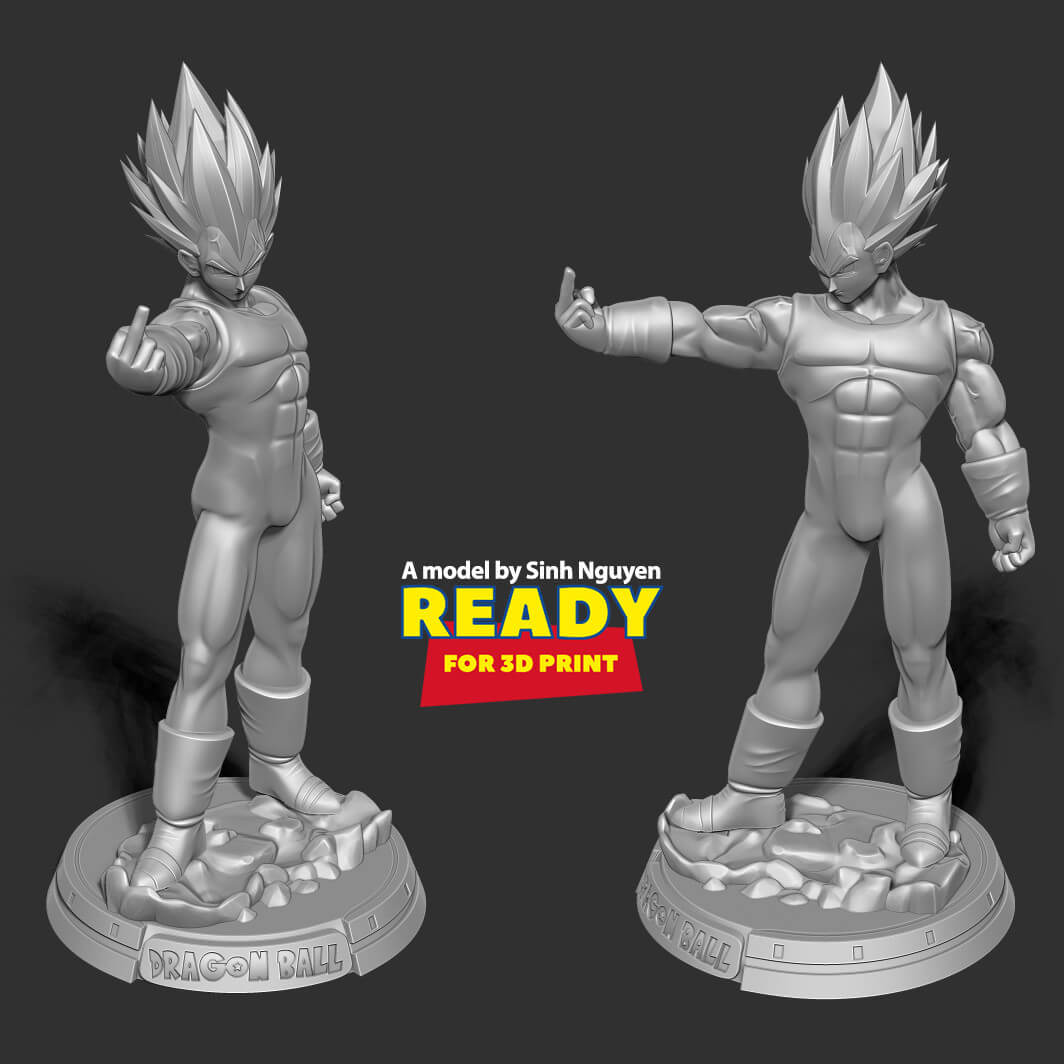 Angry Vegeta - 3D Model by Sinh Nguyen