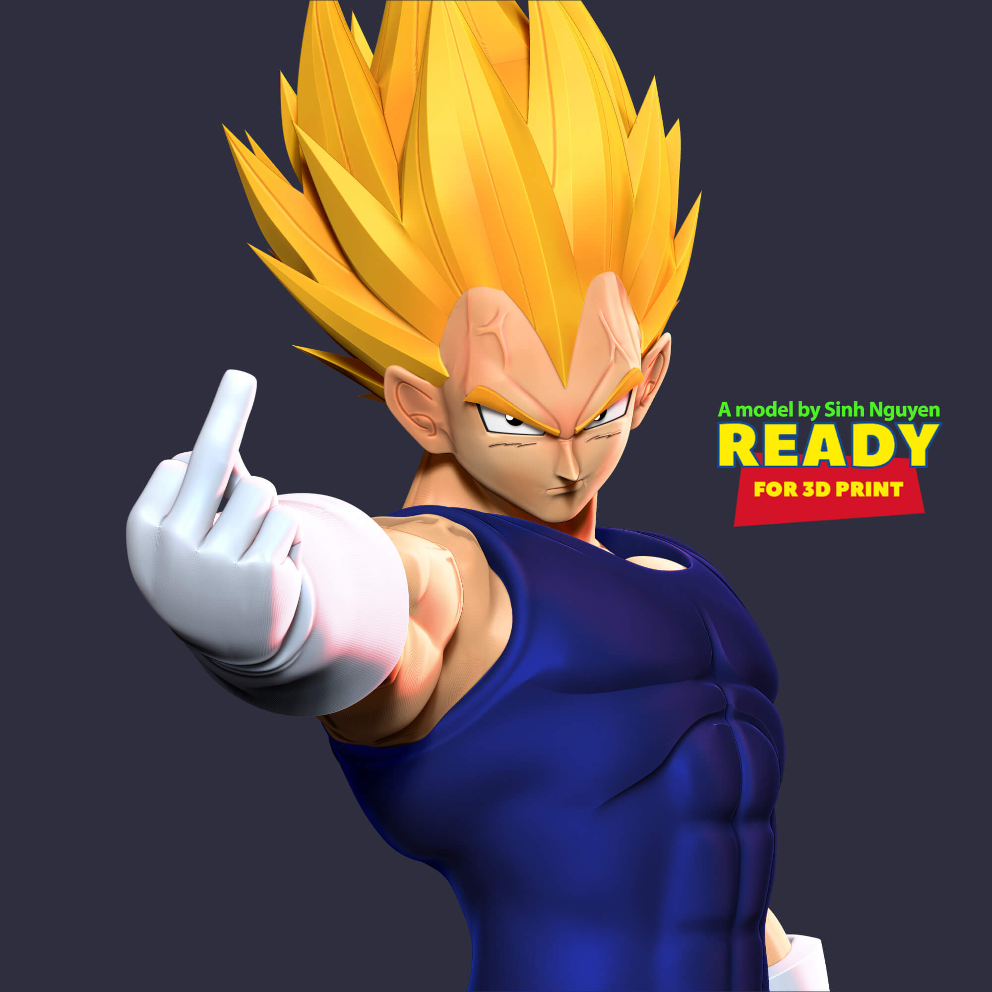 Angry Vegeta - 3D Model by Sinh Nguyen