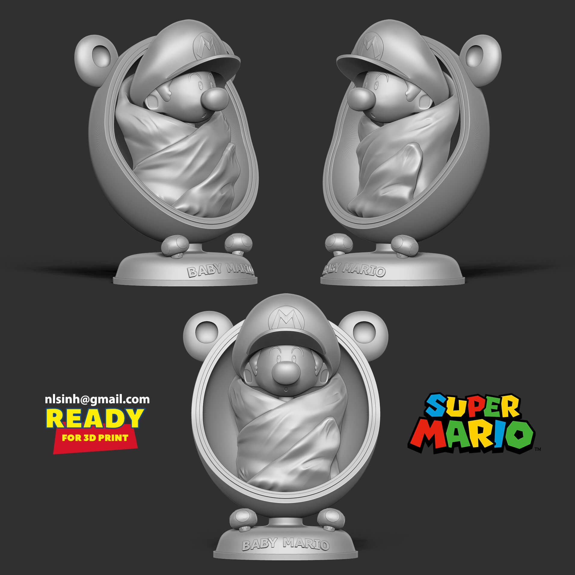 Baby Mario - 3D Model by Sinh Nguyen