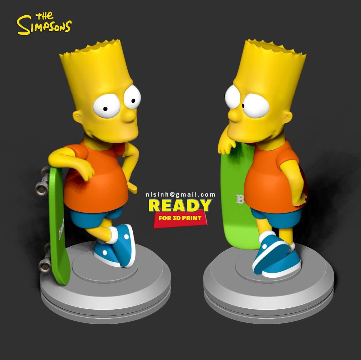 Bart Skateboarding - 3D Model by Sinh Nguyen