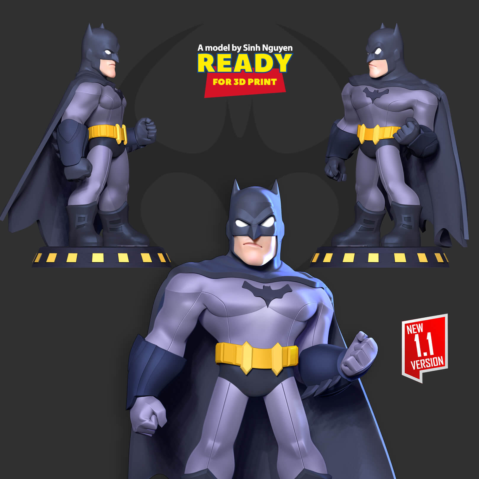 Batman Chibi - 3D Model by Sinh Nguyen