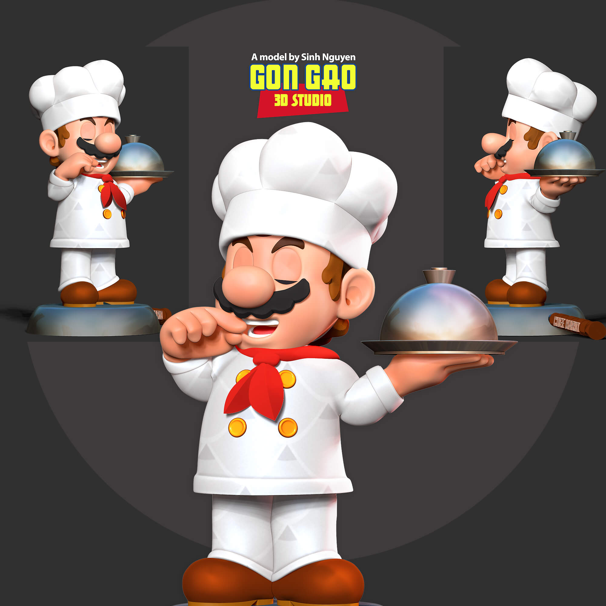 Chef Mario Fanart - 3D Model by Sinh Nguyen