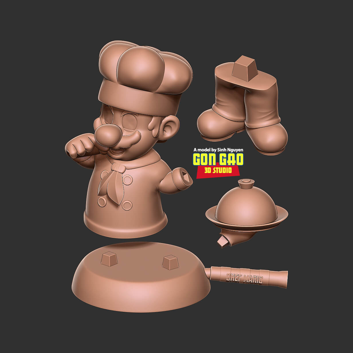 Chef Mario Fanart - 3D Model by Sinh Nguyen