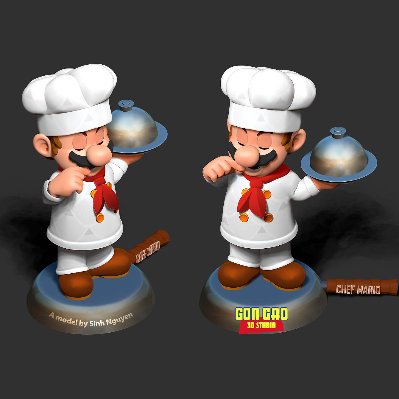 Chef Mario Fanart - 3D Print Model by Sinh Nguyen